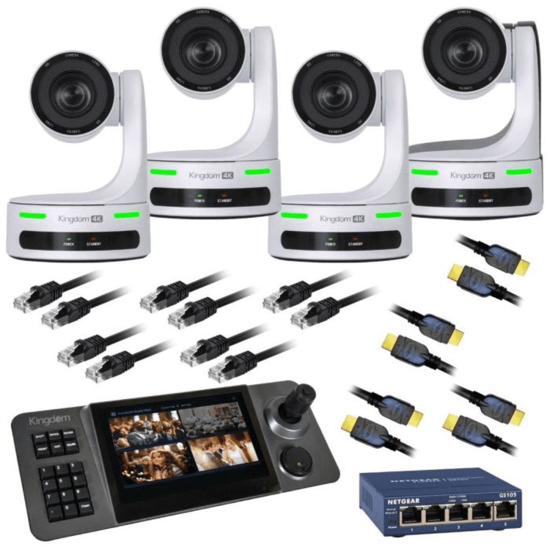 Kingdom Robotic 4K 04 Camera Package (White, 20x Zoom) with PTZ ...