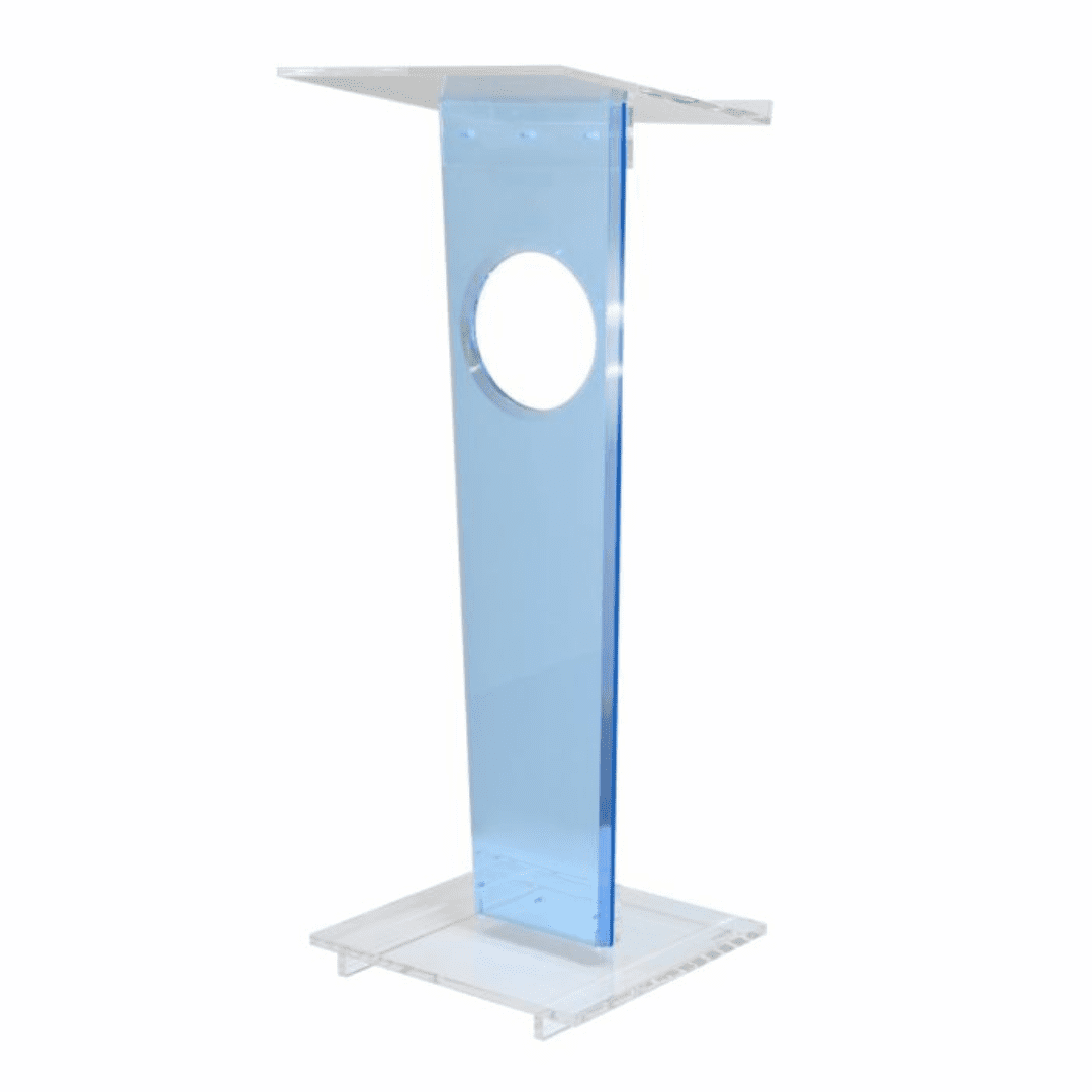 Kingdom TKLCONTBLUE Acrylic Blue Contender Podium - Modern Tapered ...