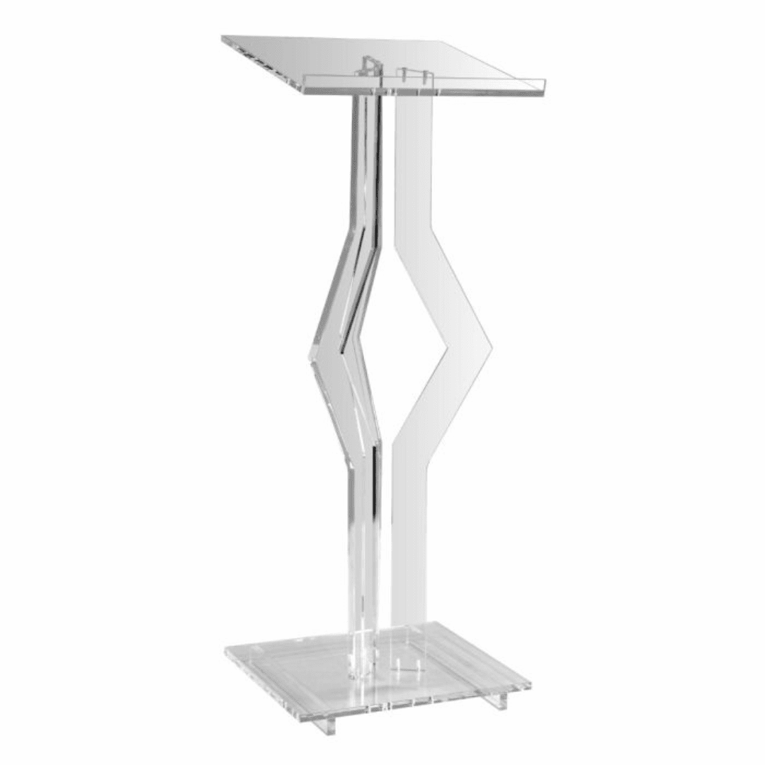 Kingdom TKLGEM1 Acrylic Gem Podium - Modern Contemporary Gem/Diamond-Like Design, Lightweight ...