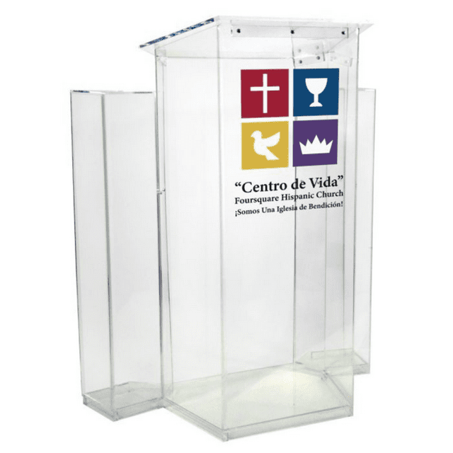 Kingdom TKLL32P Personalized Regal Full Size Podium or Pulpit - Crystal ...