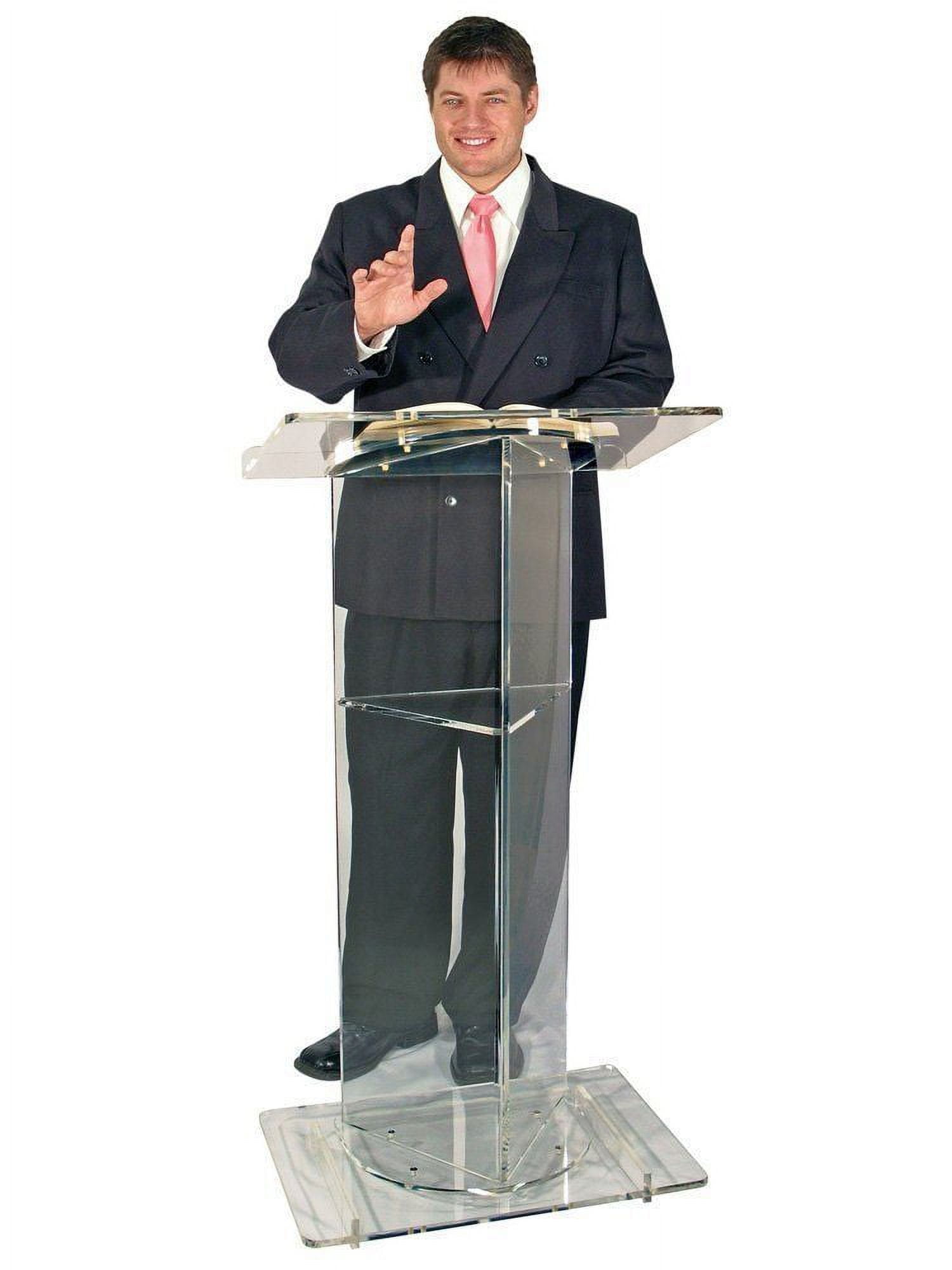Kingdom V Style Acrylic Lectern with Shelf - Clear - Walmart.com
