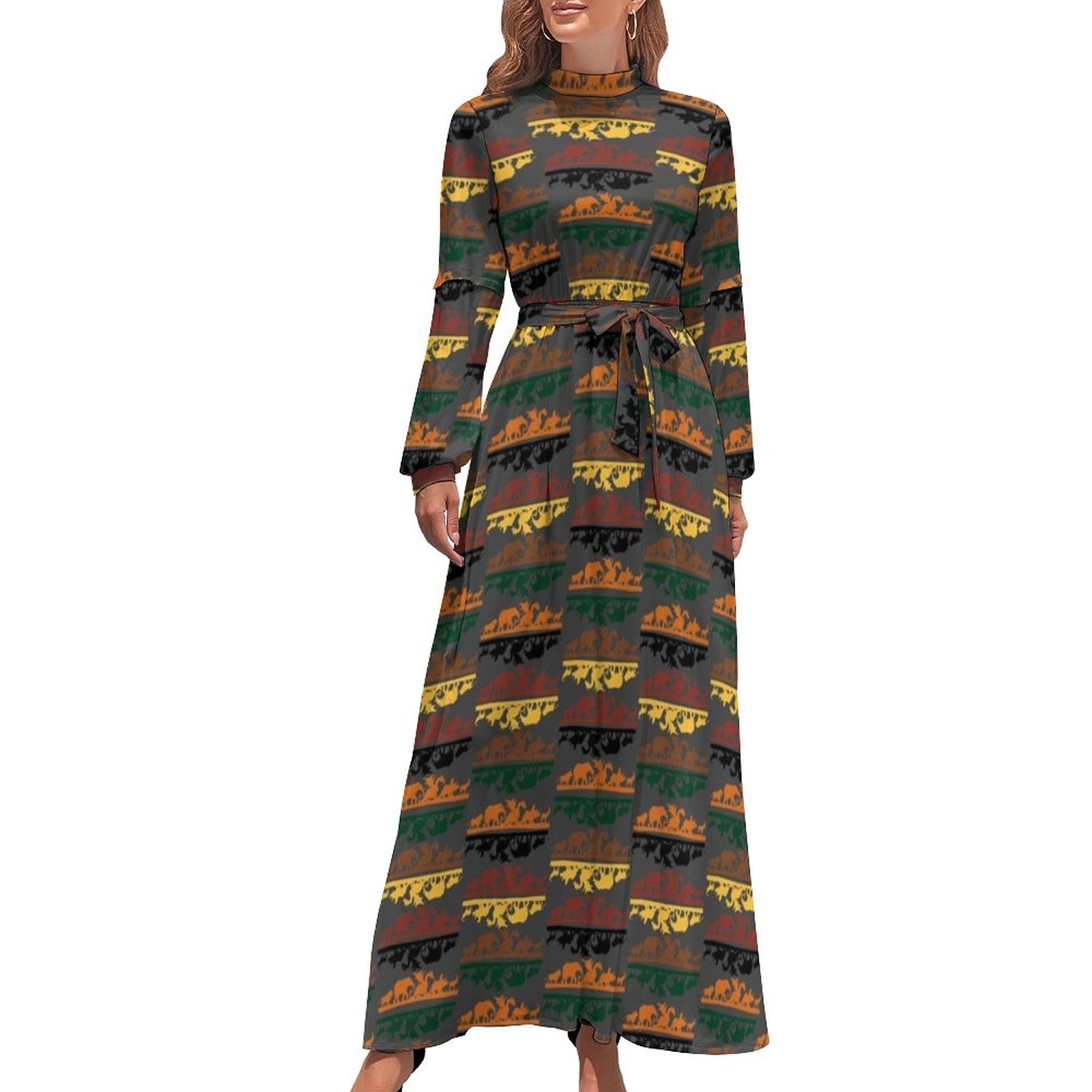 Kingdom of All Beasts (Colored Design) Long Dress summer woman dress ...