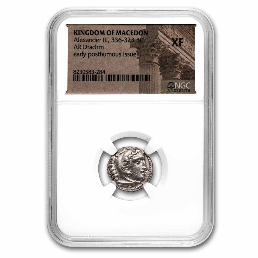 Kingdom of Macedon AR Drachm Alexander III (336-323 BC) XF NGC ...