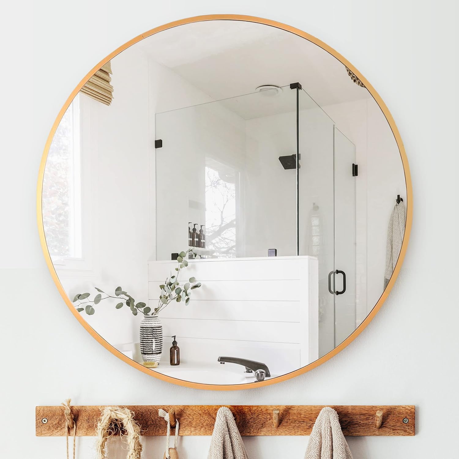 Kinger Home 32-inch Gold Circle Mirrors for Wall Decor - Walmart.com