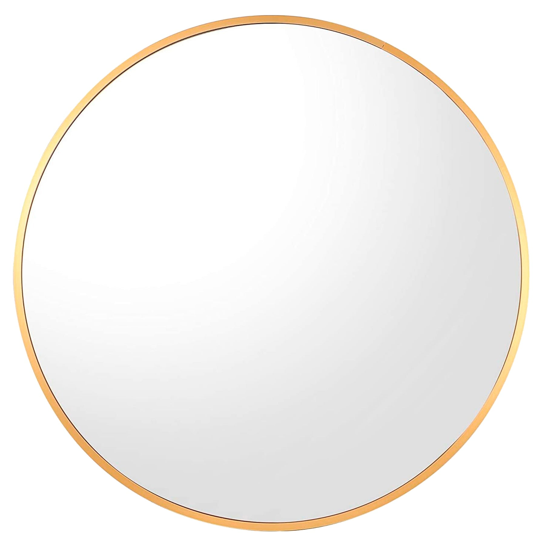 Kinger Home Gold Circle Wall Mirror, 24 Inch Framed Bathroom Glass ...