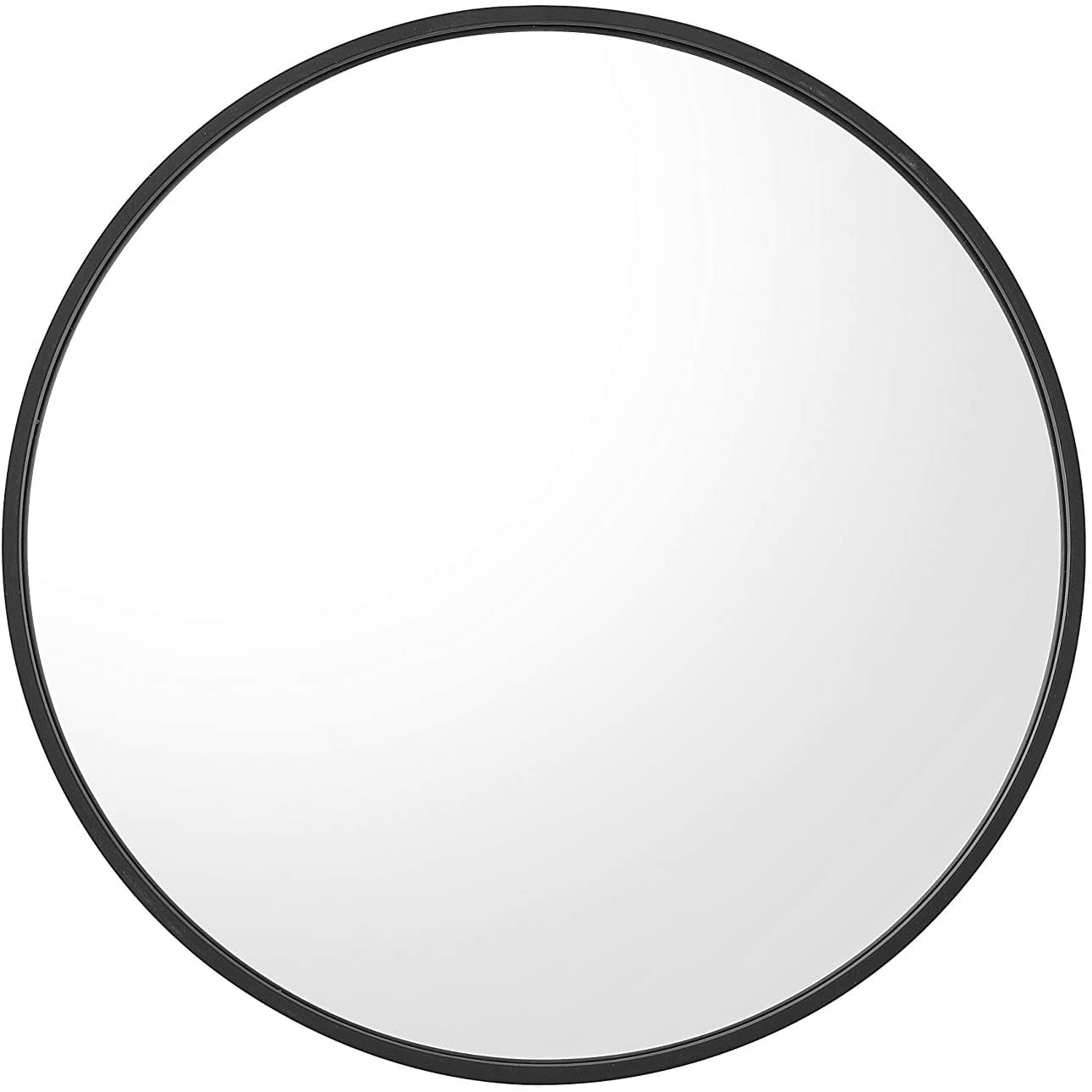 Kinger Home Sage Aluminum Round Wall Mirror Black 32 inch Black ...