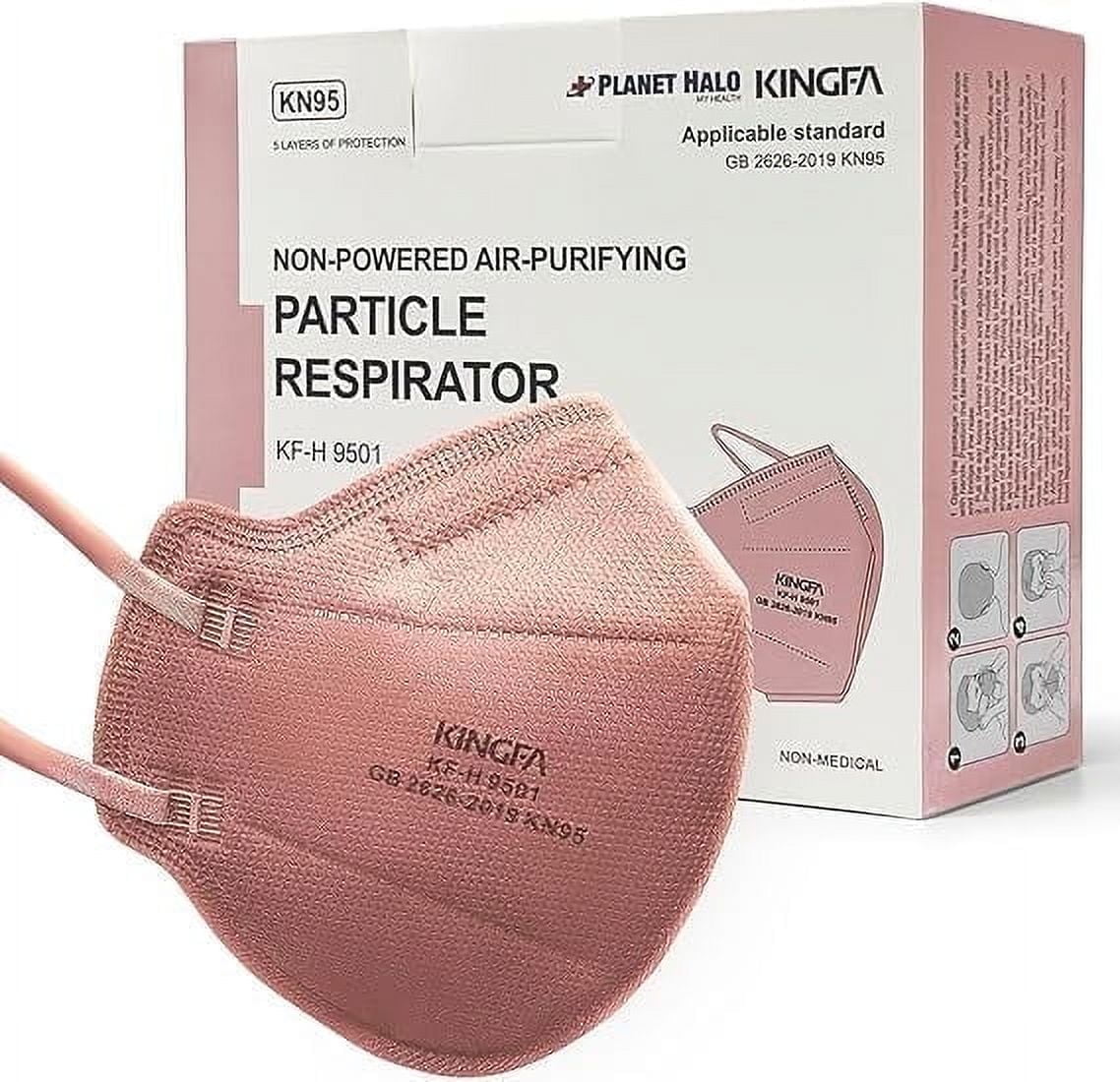 Kingfa KN95 Face Mask, 5 Ply, 10 count, Pink - Walmart.com