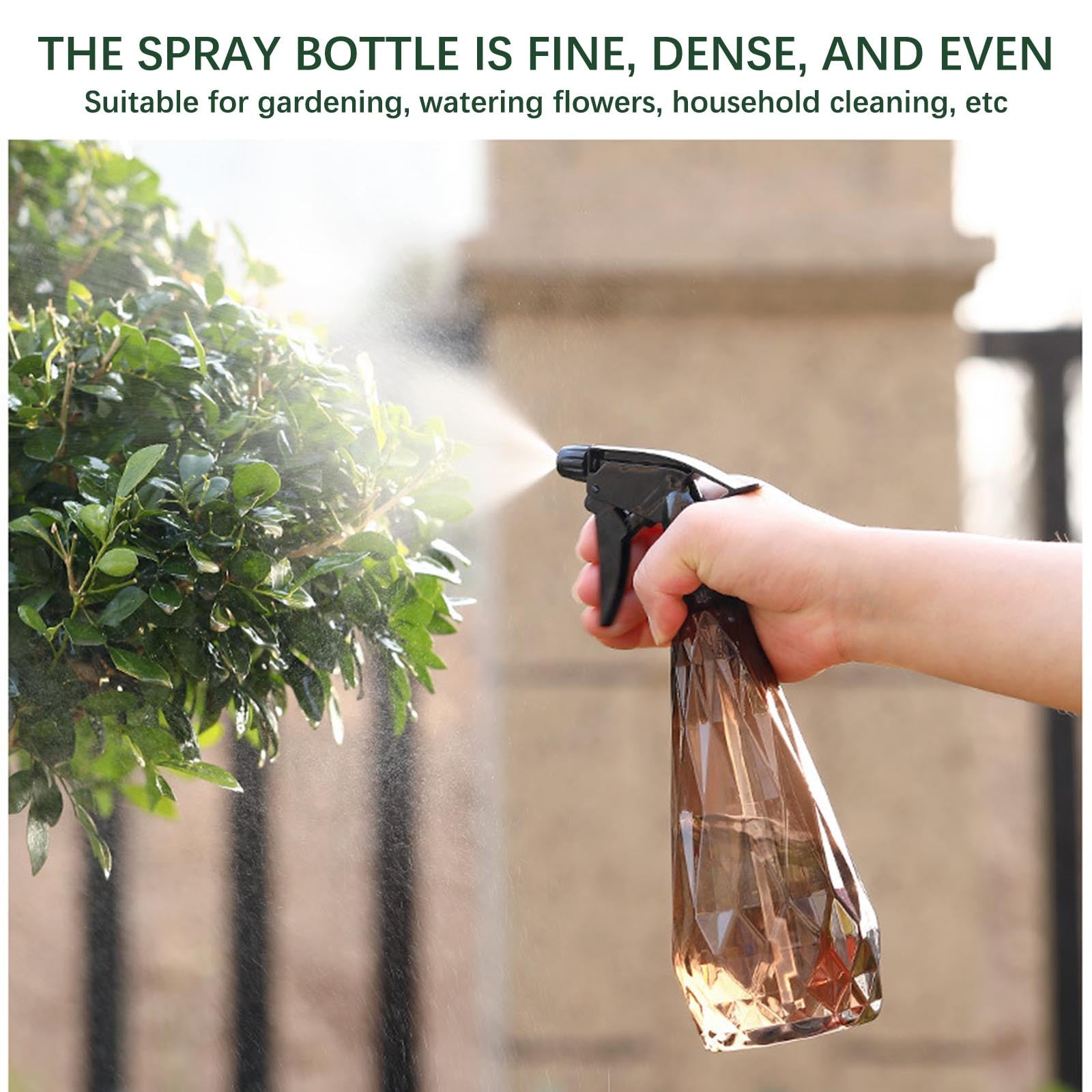 Kingfansion 600ml Fine Mist Spray Bottle, Adjustable Nozzle Watering ...