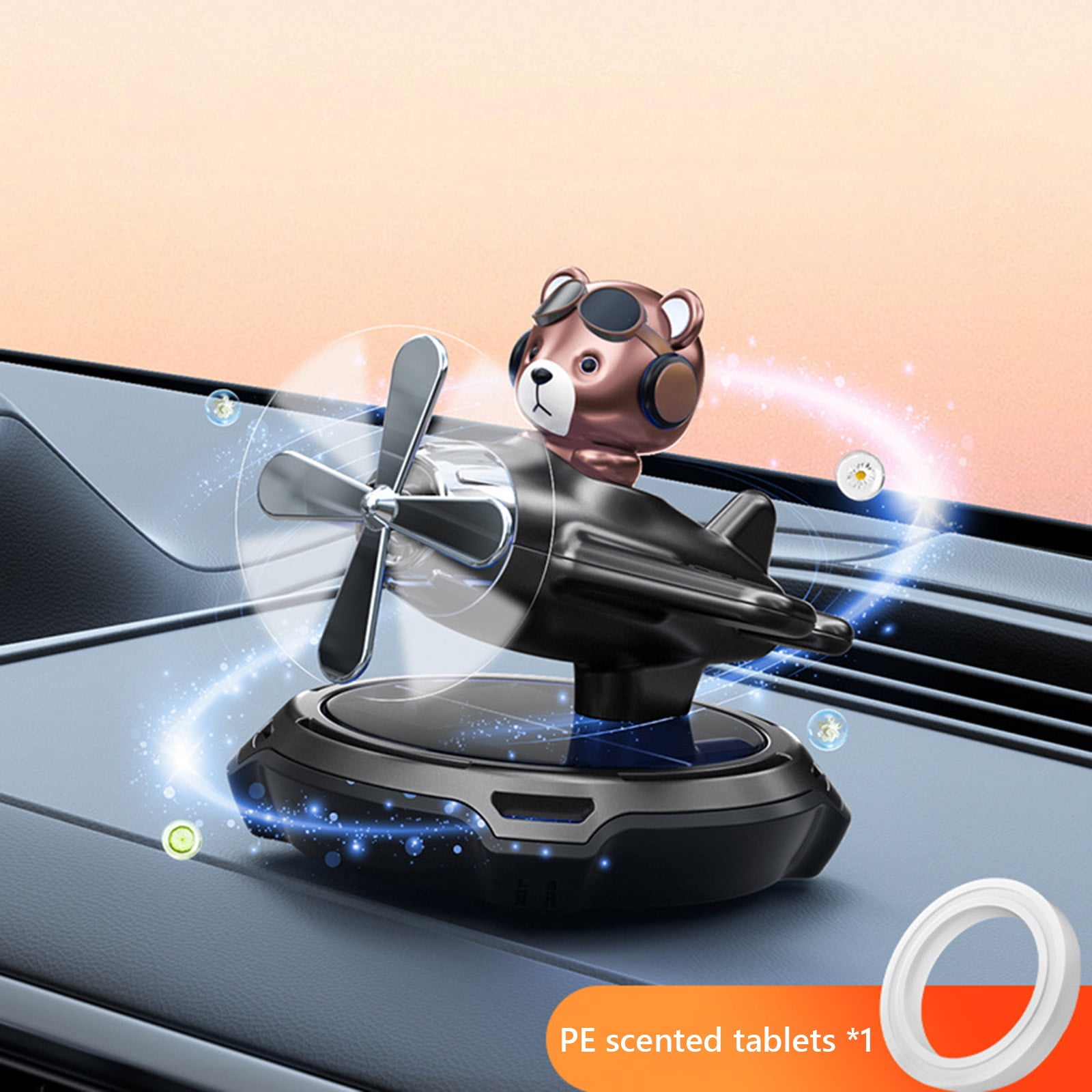 Kingfansion Bear-Shaped Car Aromatherapy Diffuser With Solar Rotation ...