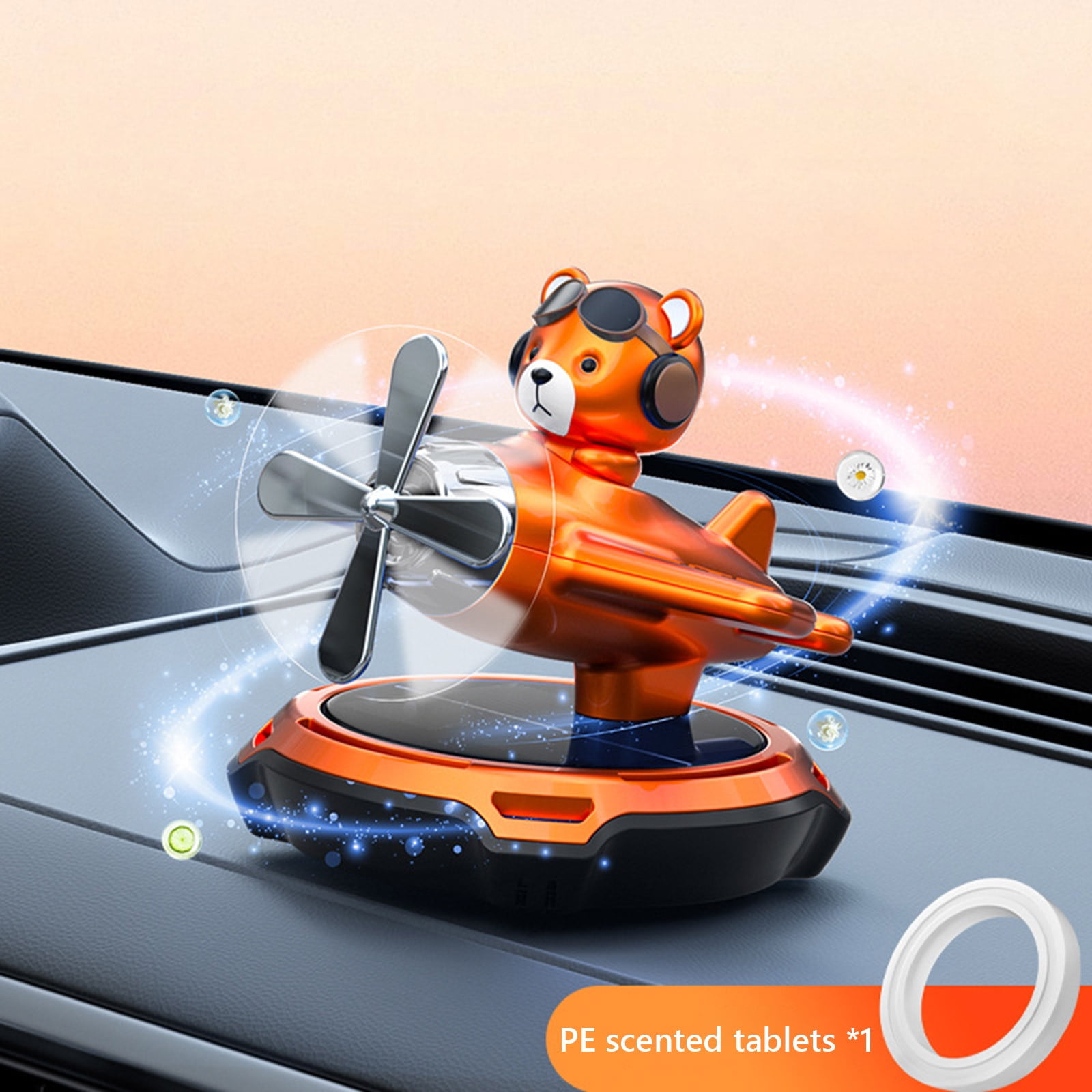 Kingfansion Bear-Shaped Car Aromatherapy Diffuser With Solar Rotation ...