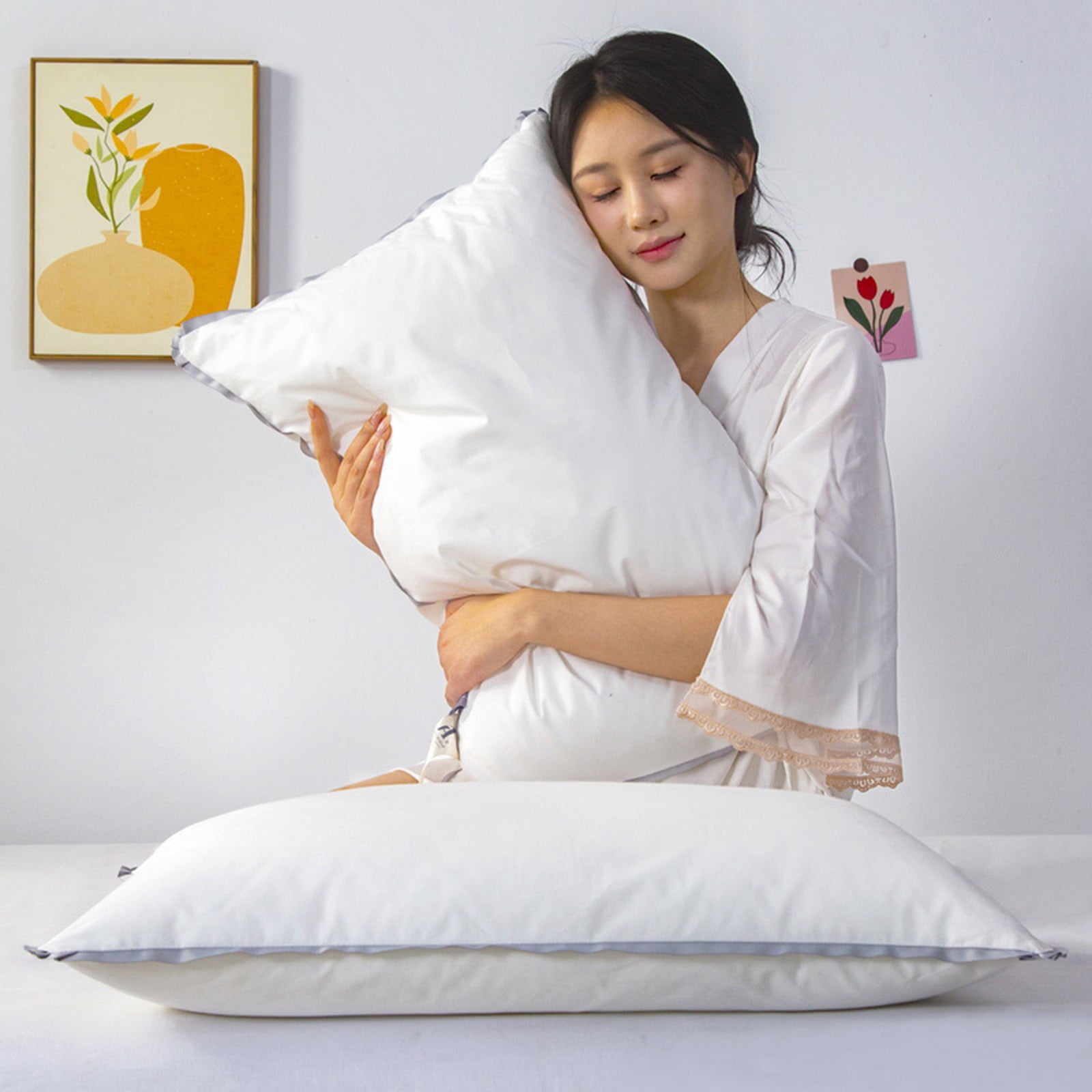 Under 8 Price Drop Alert Cotton Pillows for Bed 19.69"x11.81",Hotel ...