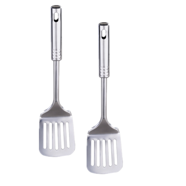Aiteng 2 Pack Stainless Steel Solid & Slotted Spatulas Set, Kitchen ...