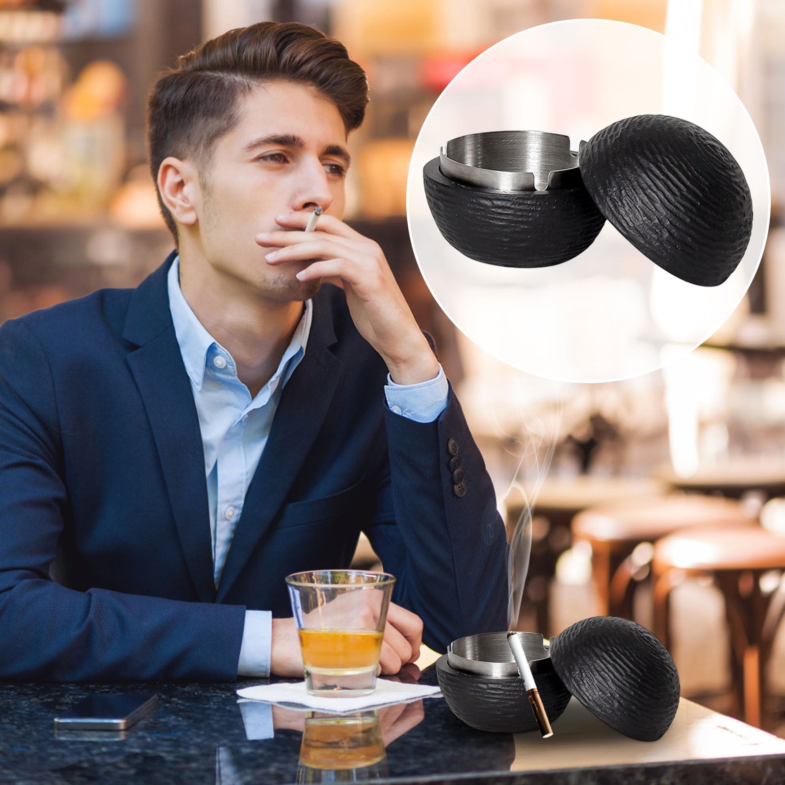 Kingfansion Mini Trash Can /Desktop Wastebasket with Lid, Modern ...