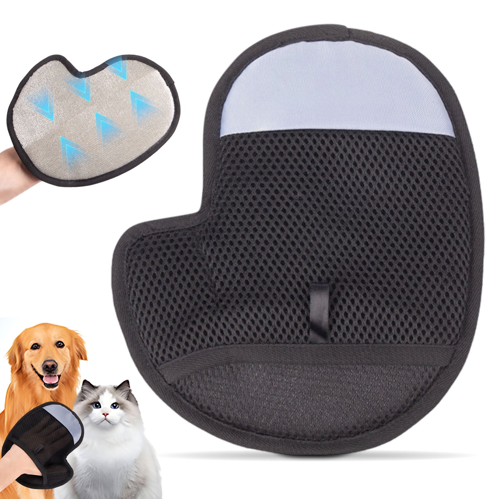 Kingfansion Pet Hair Remover Glove, Double-Sided Dog Grooming Brush ...