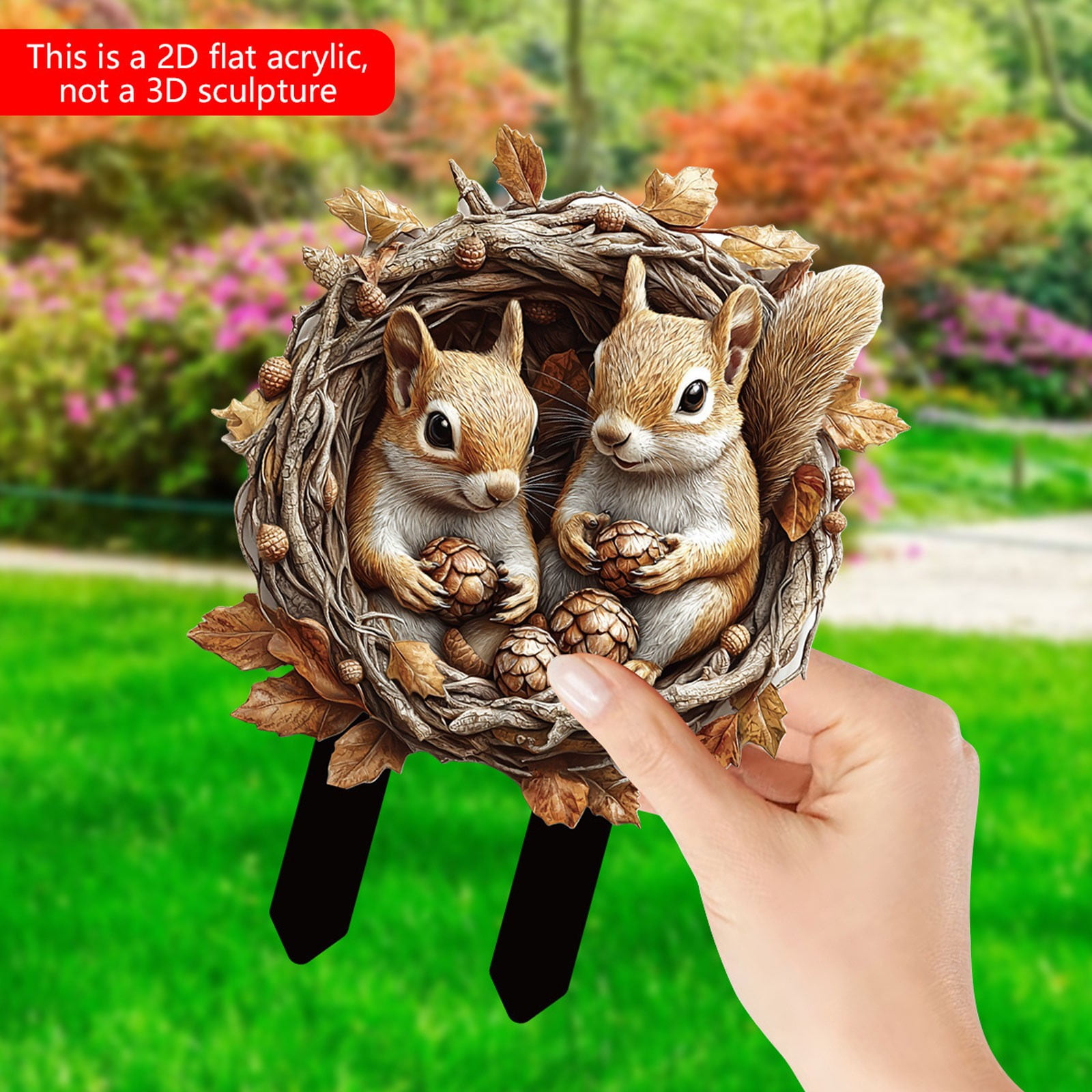 Kingfansion Squirrel Ground Insert, Squirrels Ground Insert Decoration ...