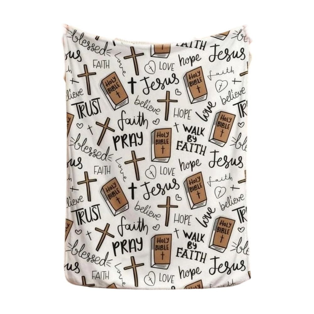 Kingfansion Super Soft Christian Bible Jesus Throw Blanket, Jesus Bible ...