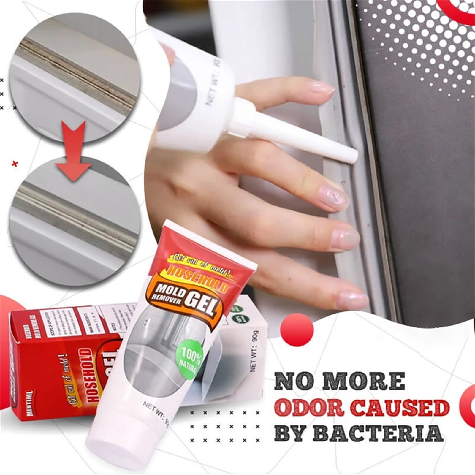 Kingfansion Tile Stain Remover Gel With Bleaching Formula, 90g Mold ...