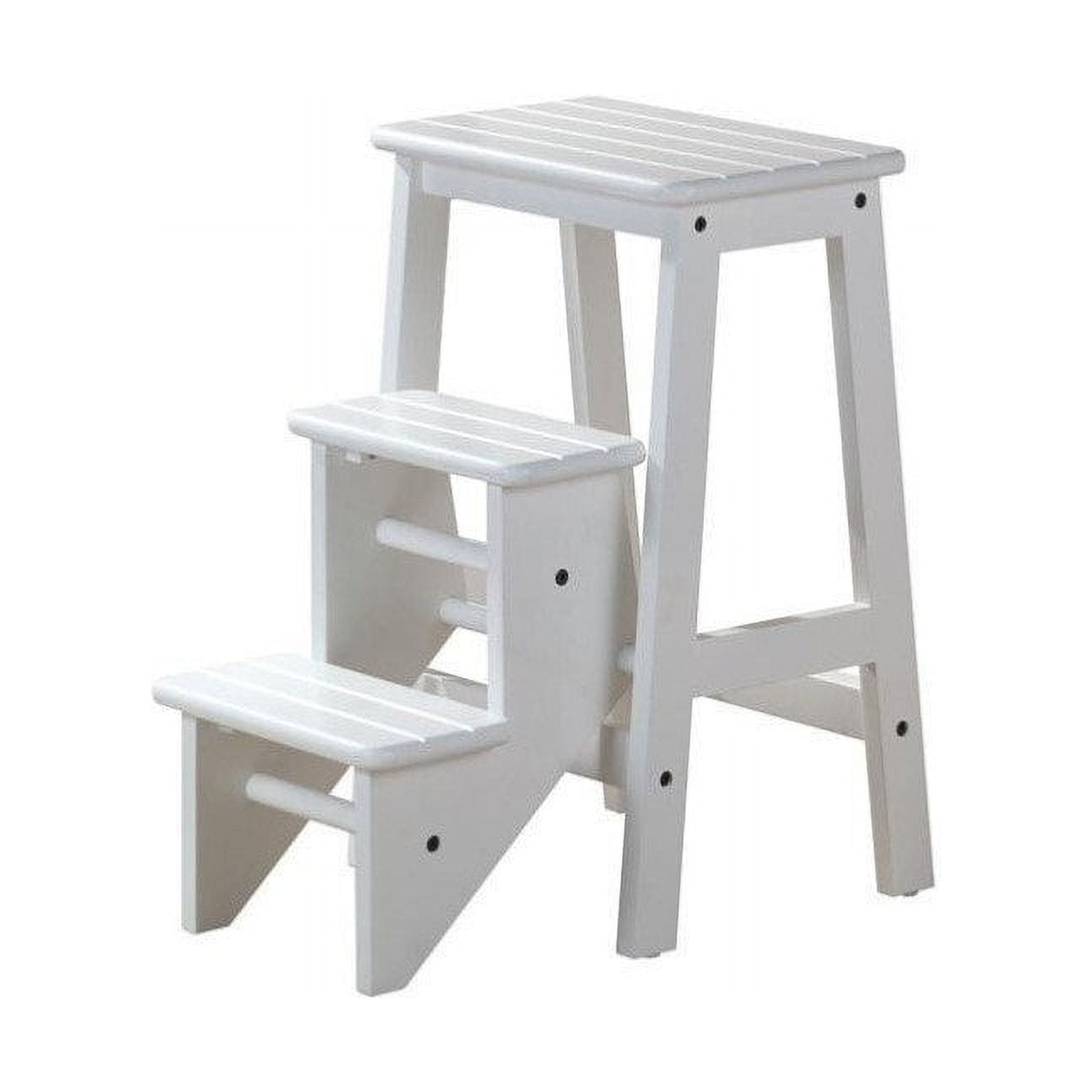 Kingfisher Lane 24.5" Farmhouse Wood Folding Step Stool in Cream ...