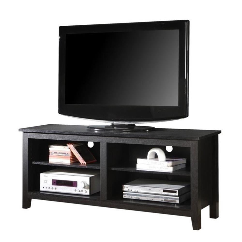 Kingfisher Lane 58" Wood TV Console in Black - Walmart.com