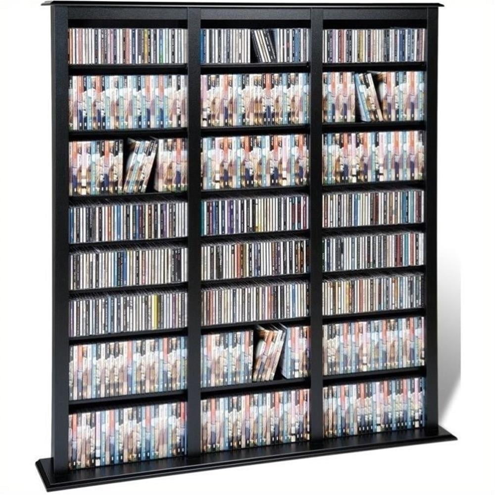 Kingfisher Lane 64" Triple CD DVD Media Storage Rack in Black - Walmart.com