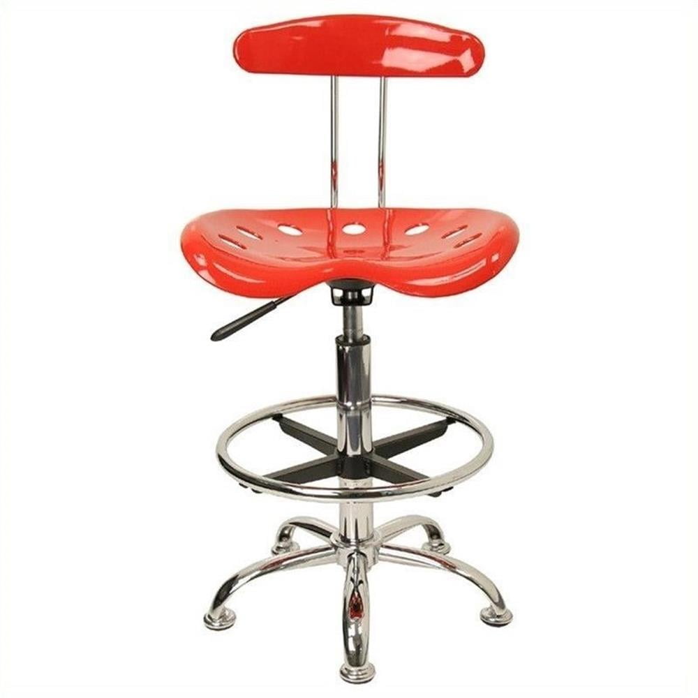 Kingfisher Lane Drafting Chair in Red and Chrome - Walmart.com