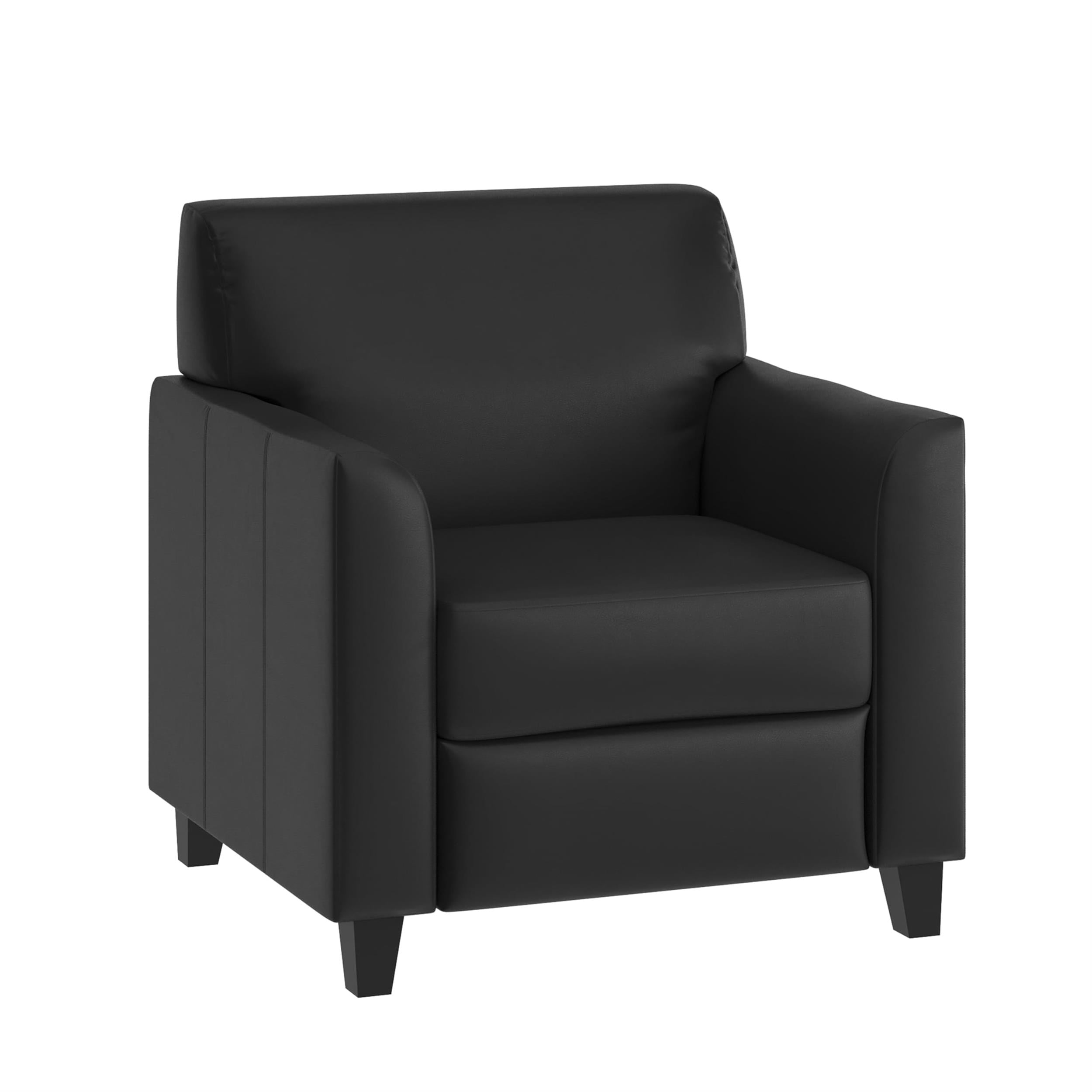 Kingfisher Lane Black Leather Single Arm Chair for Living Room ...