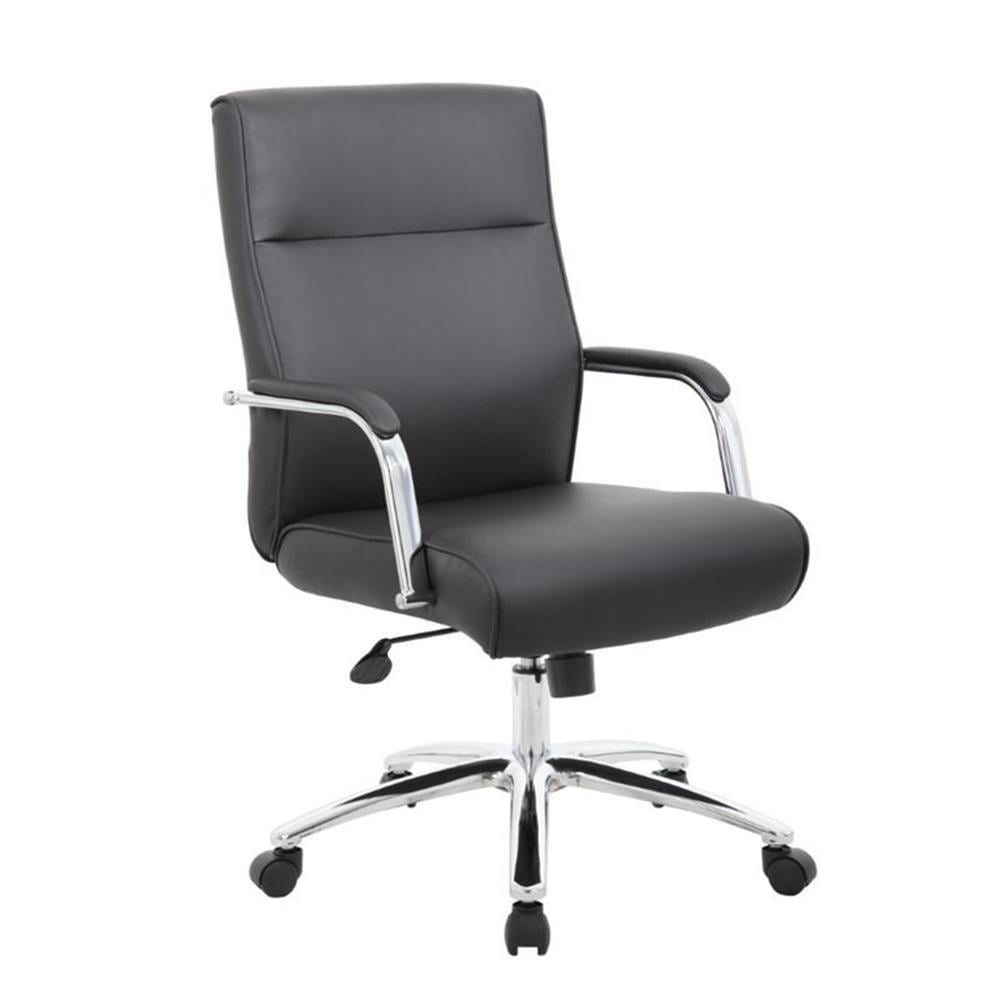Kingfisher Lane Metal Leather Black Executive Chair Rectangular ...