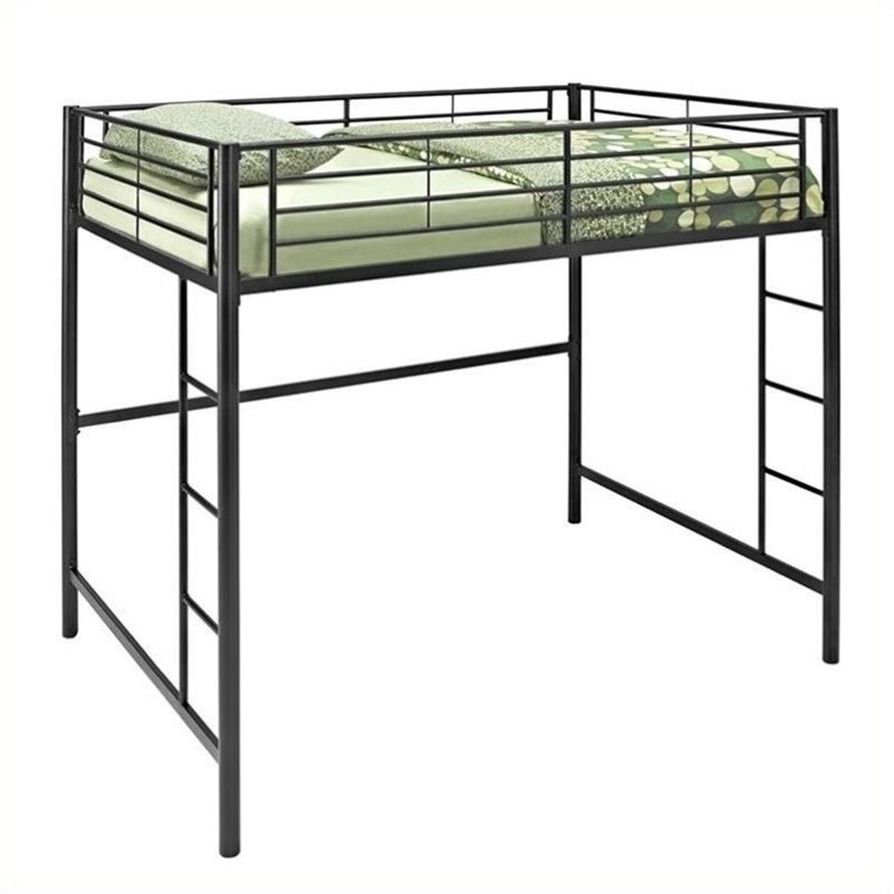 Kingfisher Lane Modern Steel Metal Full over Loft Bunk Bed in Black ...