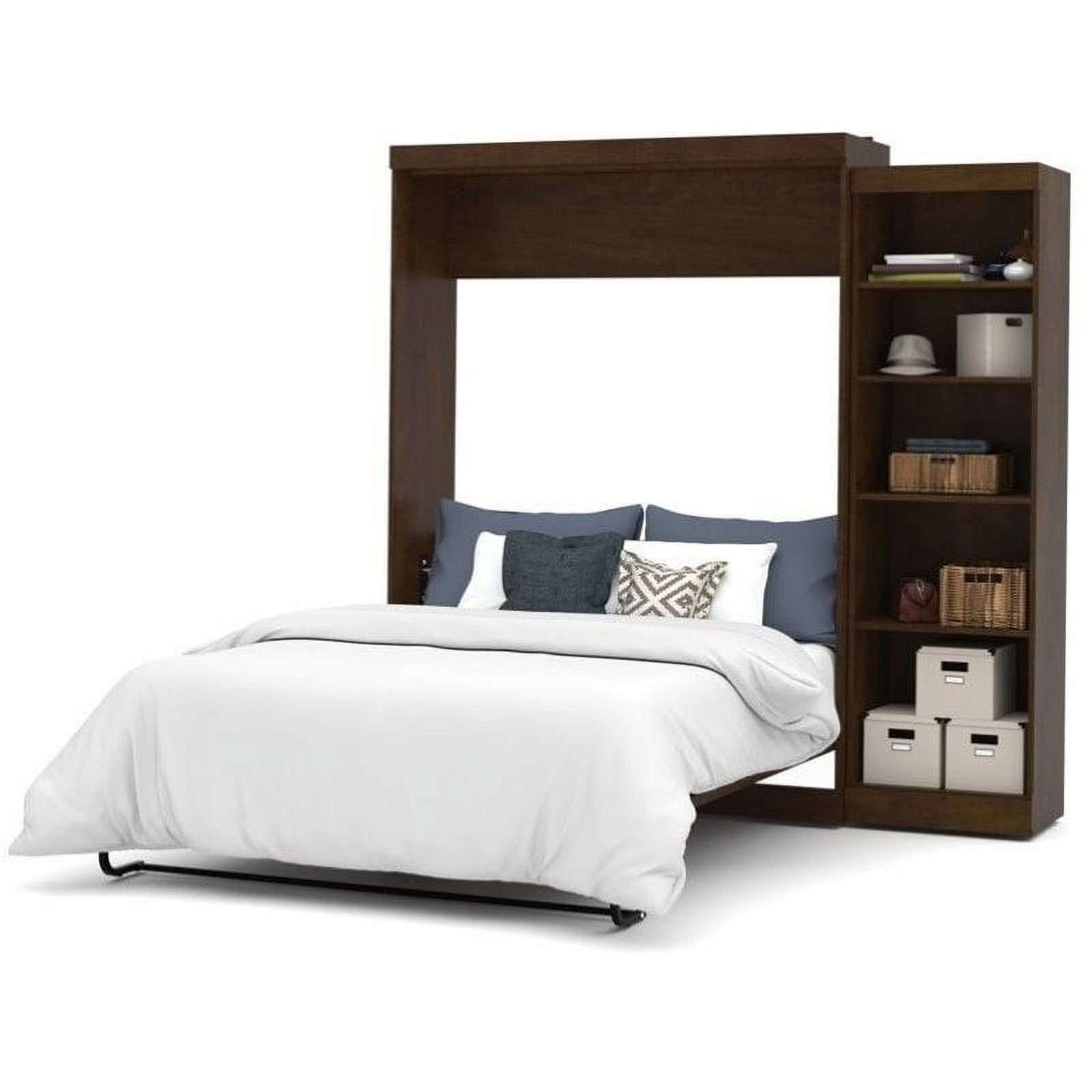 Kingfisher Lane Queen Wall Bed with Storage in Chocolate - Walmart.com