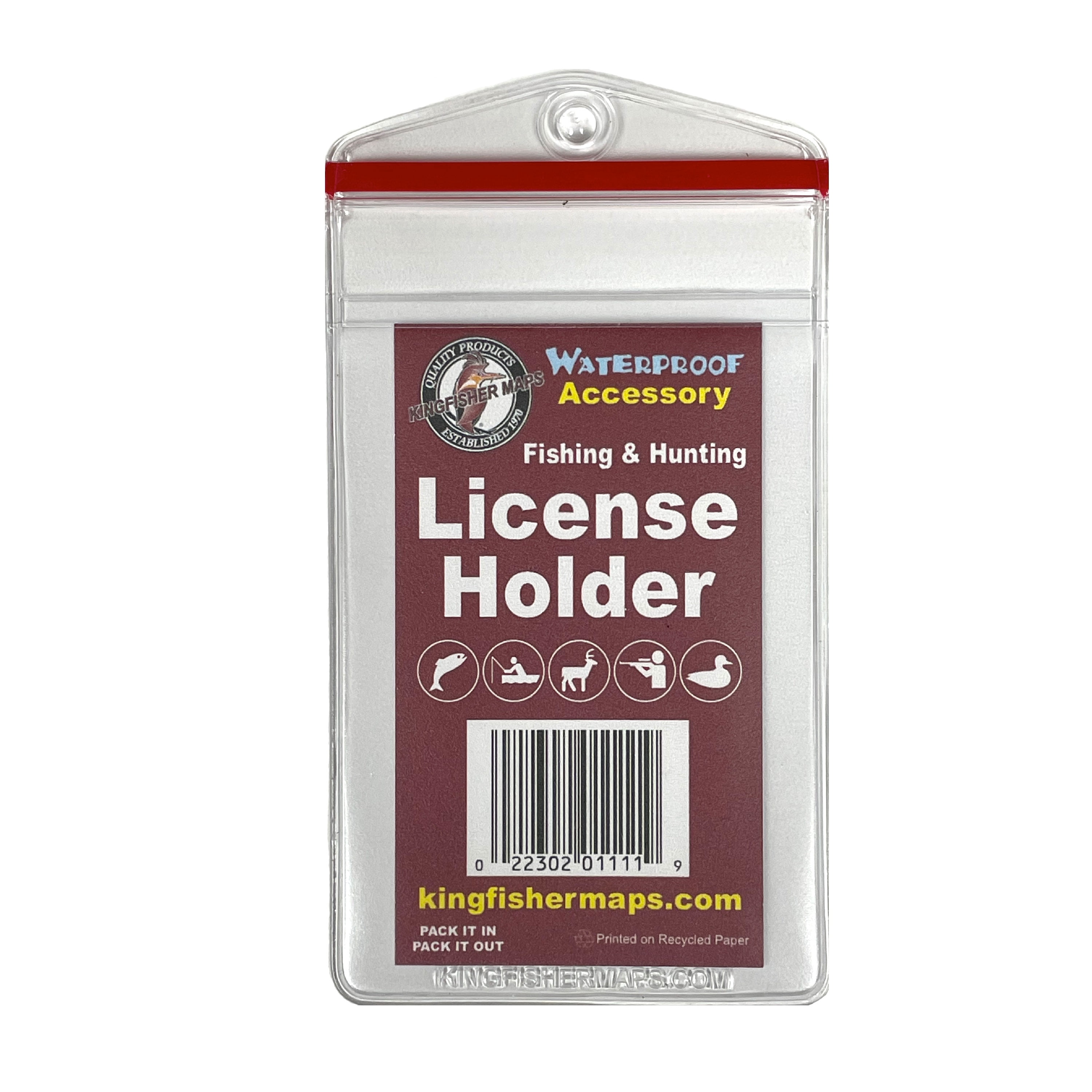Kingfisher Maps Waterproof Fishing & Hunting License Holder - Walmart.com