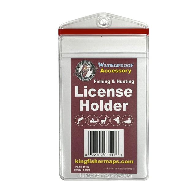 Kingfisher Maps Waterproof Fishing & Hunting License Holder - Walmart.com