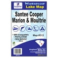 Kingfisher Maps Waterproof Lake Map Lakes Marion & Moultrie SC, 24” x ...