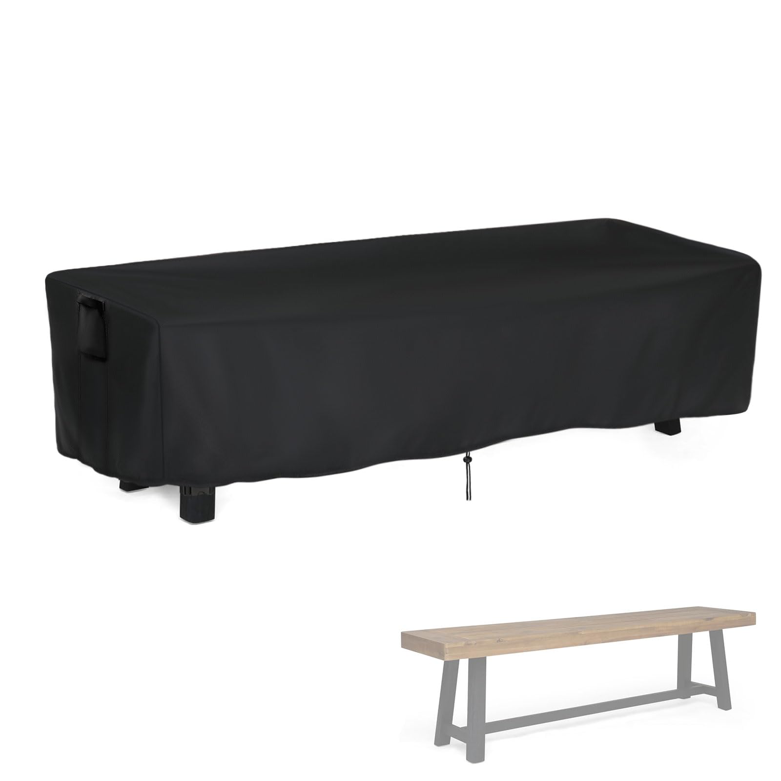 Kingling Outdoor Bench Cover Rectangle, Wood Bench Cover Waterproof ...