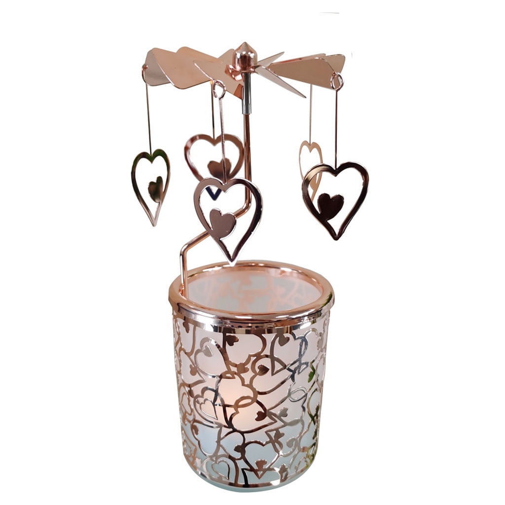 Kingnero Carousel Candle Rotary Candle Holder Spinning Heart Tea Light ...