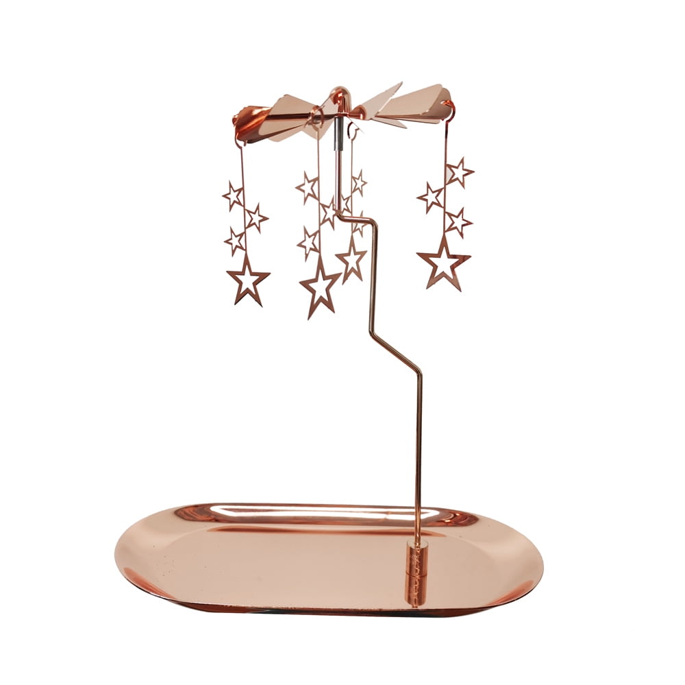 Kingnero Rotary Candle Holder with Tray Spinner Rotating Tea Light ...