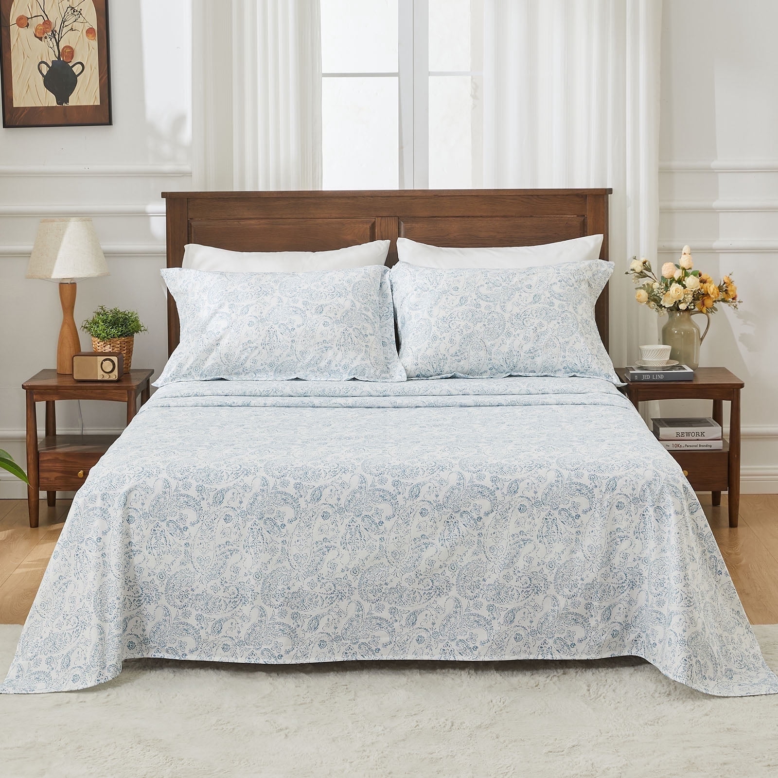 Kingrest 3PC Luxury Deep Pocket Twin Sheet Set Fit 16", 100% Organic ...