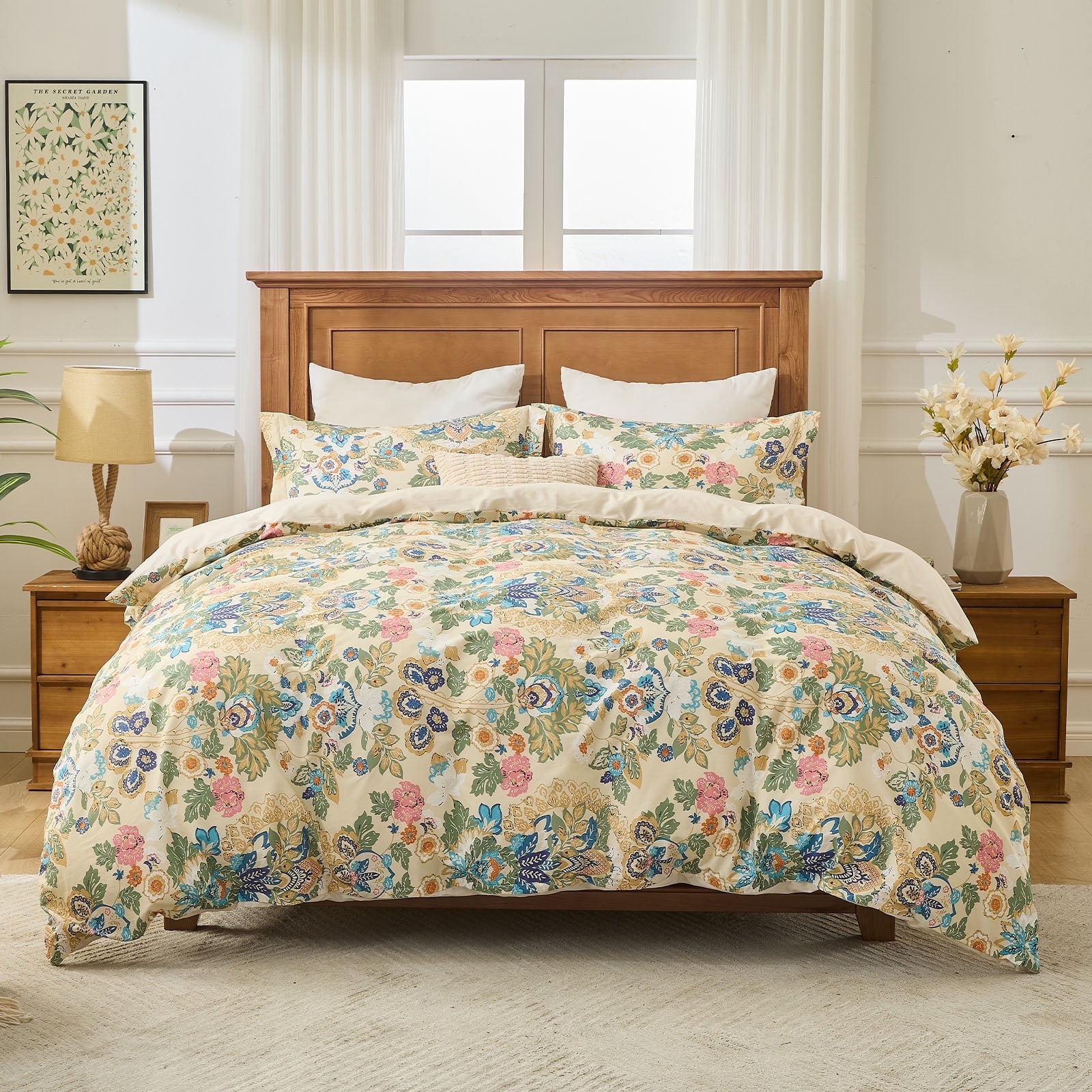 Kingrest Luxury 100% Organic Cotton Queen Duvet Cover Set Solid Color ...