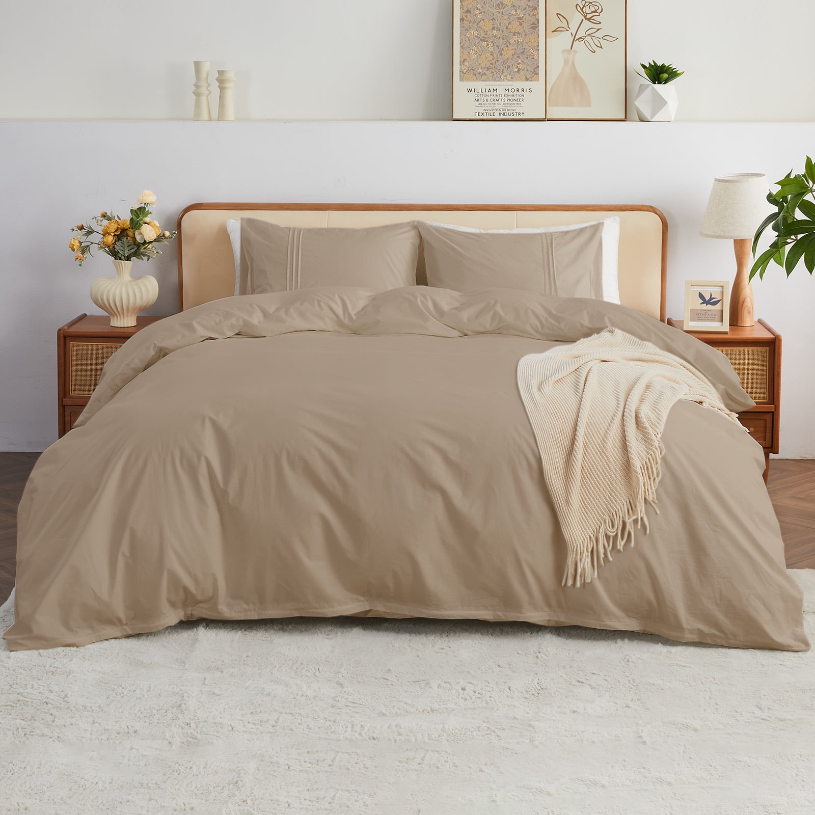 Kingrest Luxury Twin Duvet Cover Set Floral Printed, Soft & Breathable ...