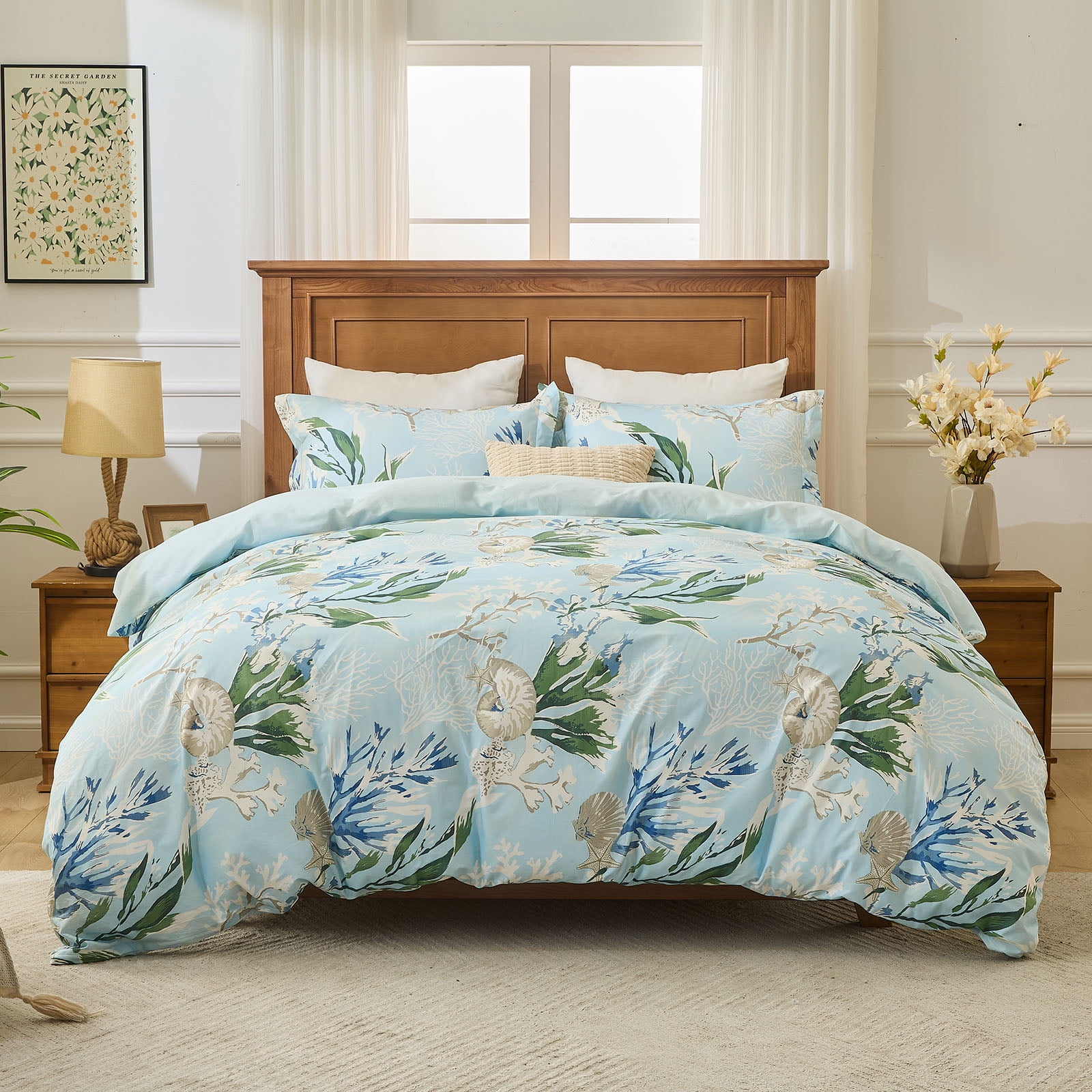 Kingrest Luxury Twin Duvet Cover Set Floral Printed, Soft & Breathable ...