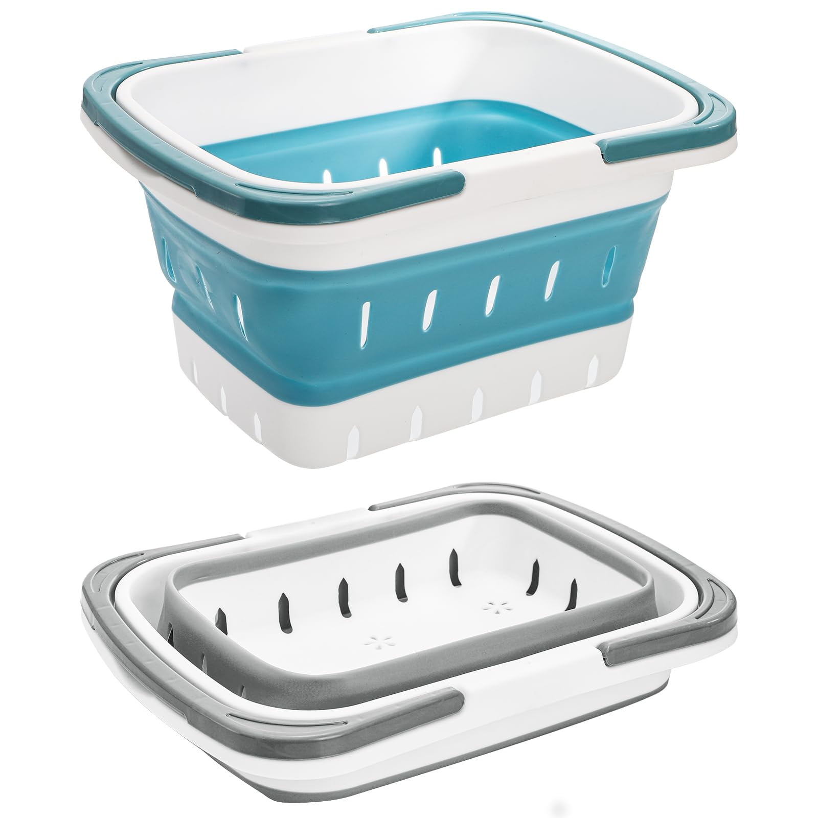 Kingrol 2 Pack Portable Shower Caddy Totes, Collapsible Plastic Storage ...