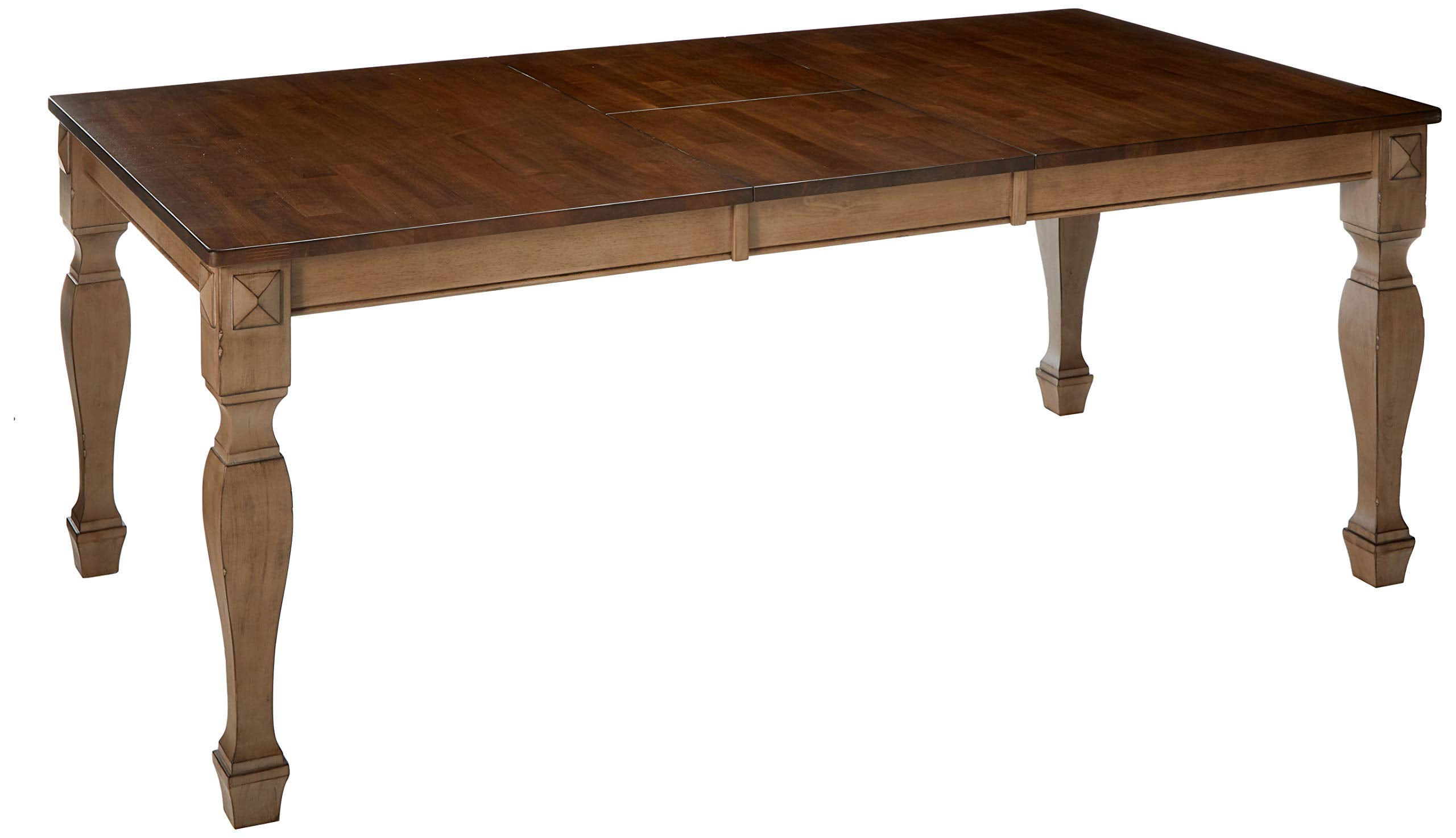 Kings Brand Almon 2-Tone Brown Wood Rectangle Dinette Dining Room Table ...