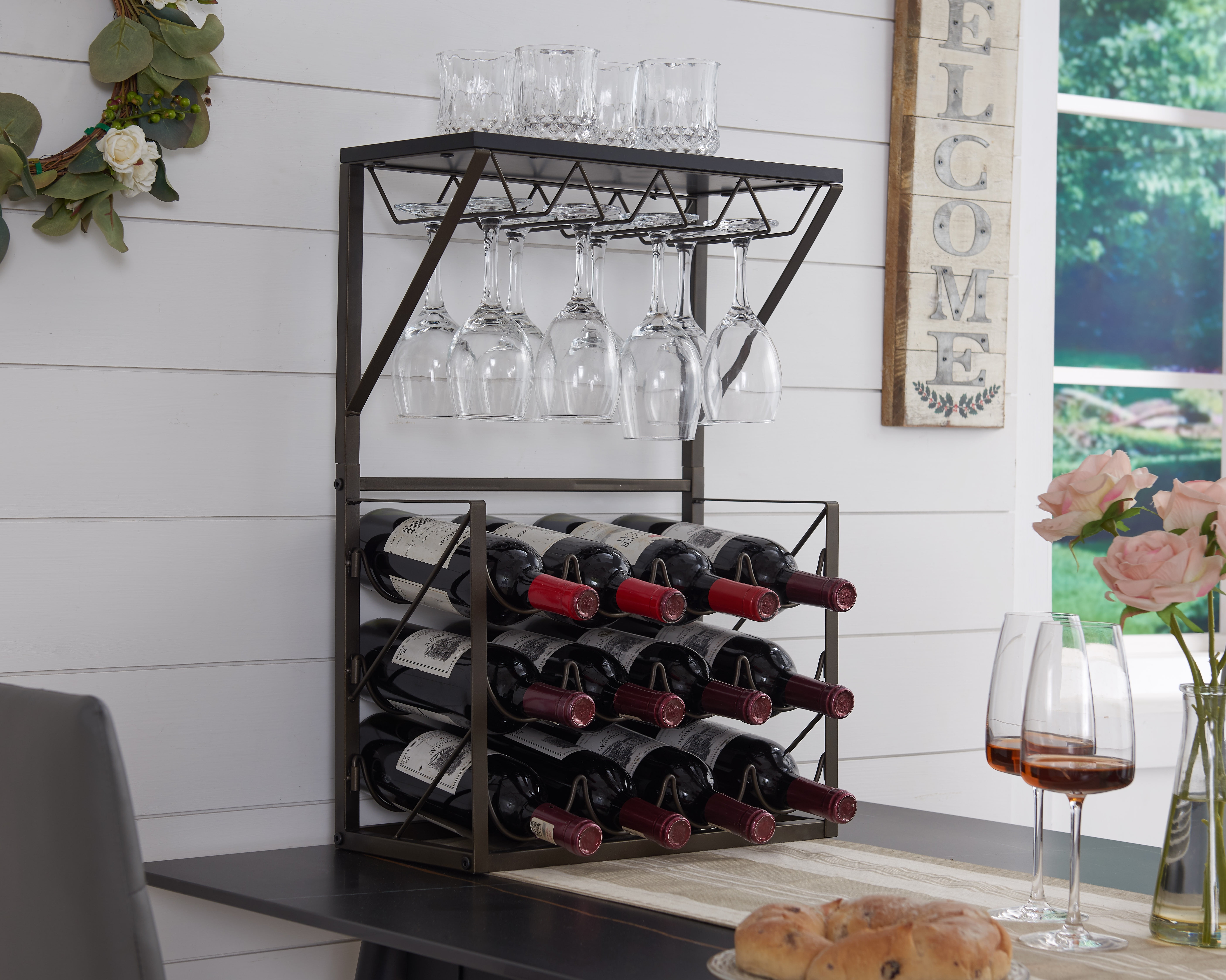 Kings Brand Furniture - 12 Bottles Countertop Wine Rack Stand with ...