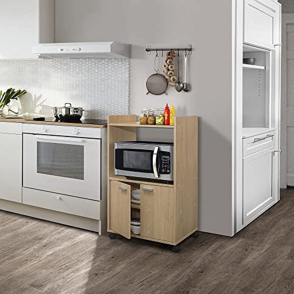 Kings Brand Furniture - Ayla 2-Door Kitchen Microwave Cart with Shelfs ...
