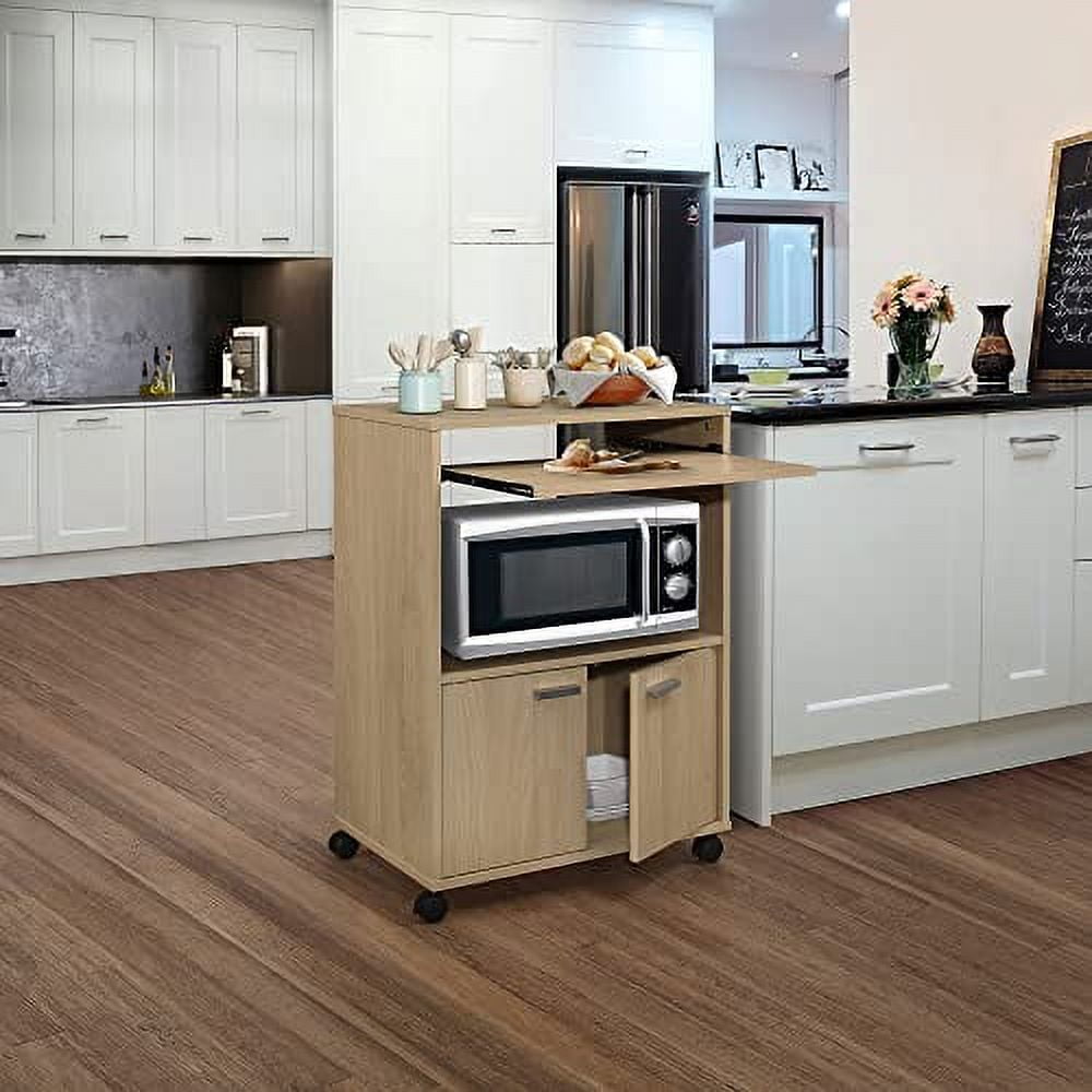 Kings Brand Furniture - Byron Microwave Kitchen Cart with Two Doors and ...