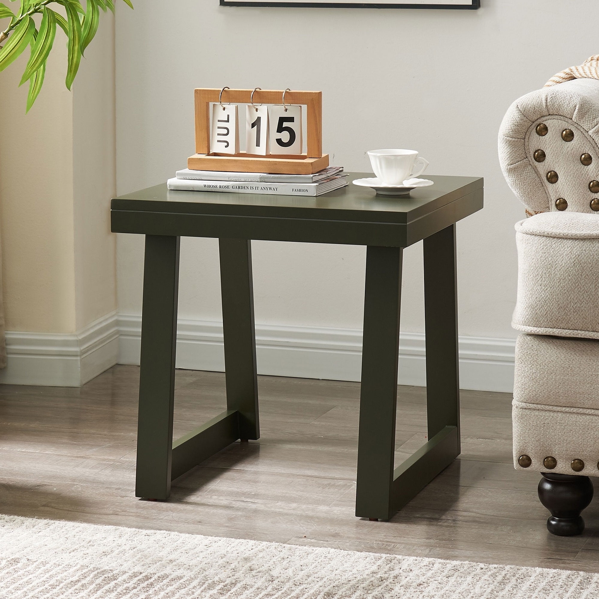 Kings Brand Furniture Charlie Side Table - Small Square End Table for Living Room, Nightstand ...