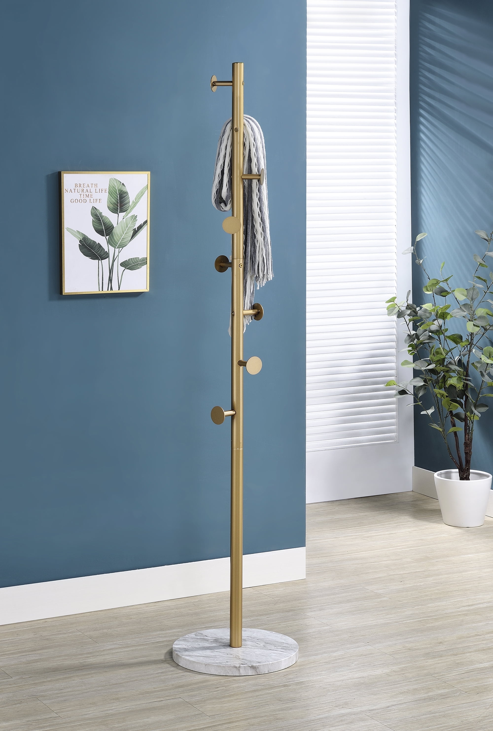 Kings Brand Furniture Freestanding Metal Hall Tree Coat Rack Stand with ...