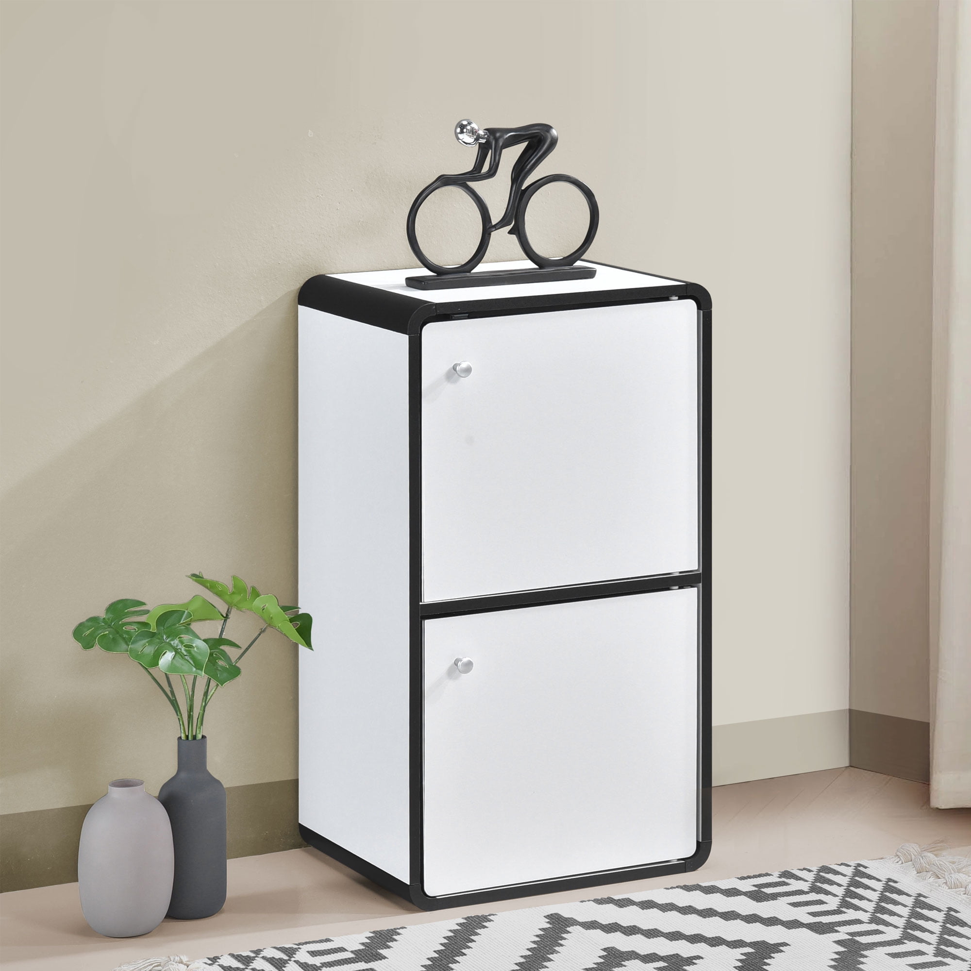 Kings Brand Furniture Dothan Wood 2-Cubed Closed Bookcase - Storage ...