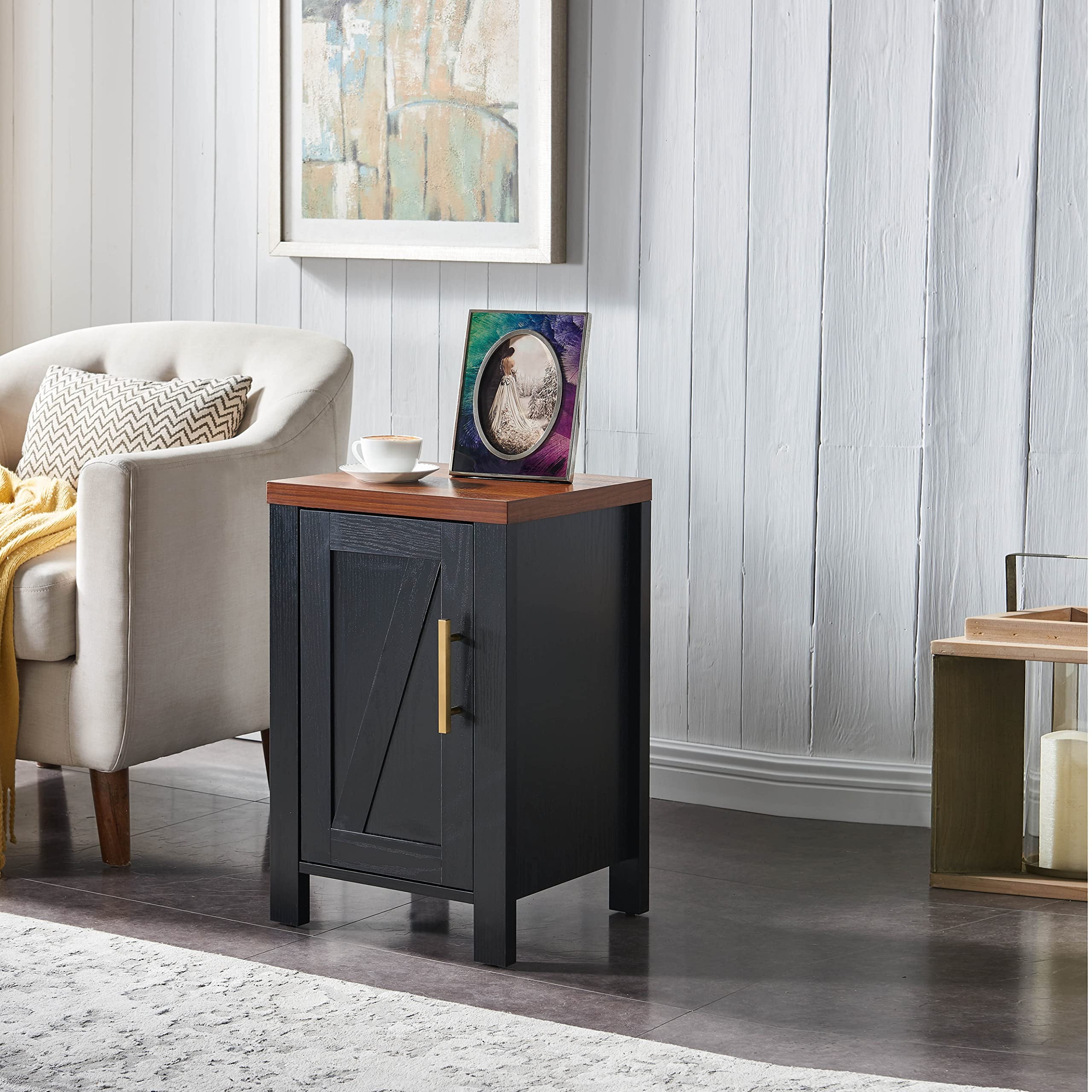 Kings Brand Furniture Elegant Side End Table with Storage Cabinet for ...