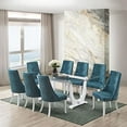 Kings Brand Furniture - Elmer 9 Piece Modern Dining Set, Glass Top ...
