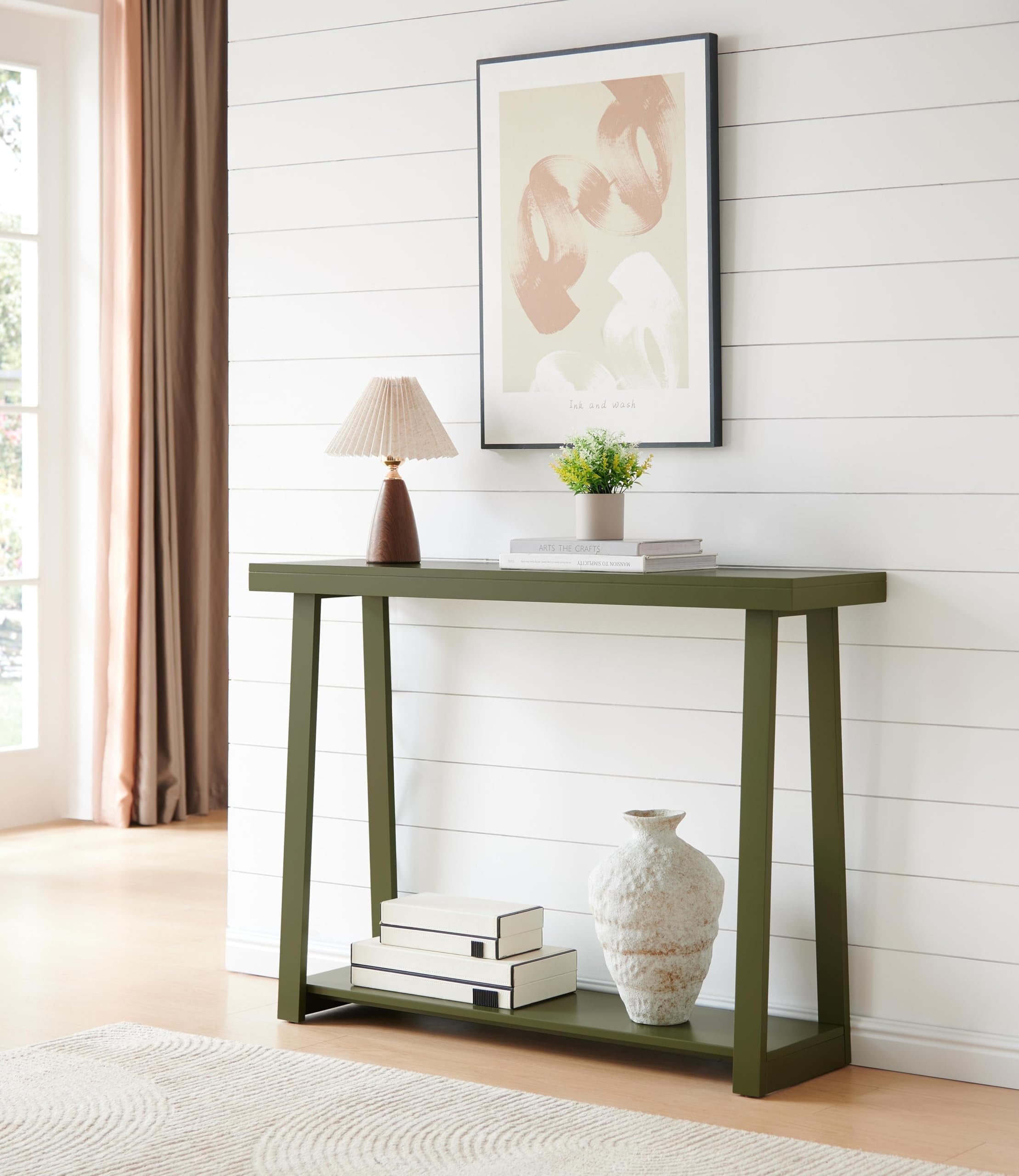 Kings Brand Furniture Emma Wood Console Sofa Table with Storage Shelf ...